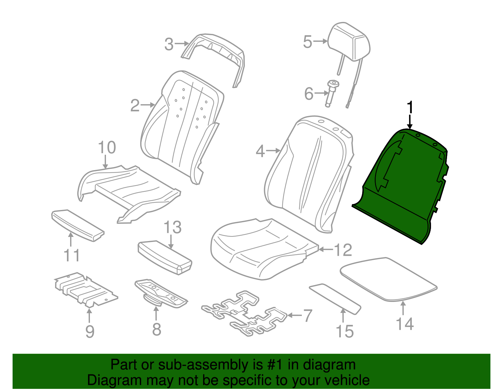 Genuine BMW 52-10-7-280-667 | Seat Back Panel | FREE Shipping on Most ...