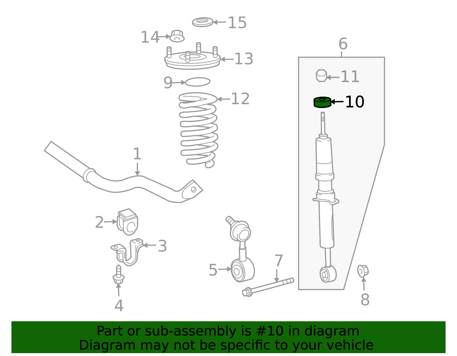 2007-2022 Toyota Shock Mount Insulator (Front) 90948-A1002 | Toyota ...