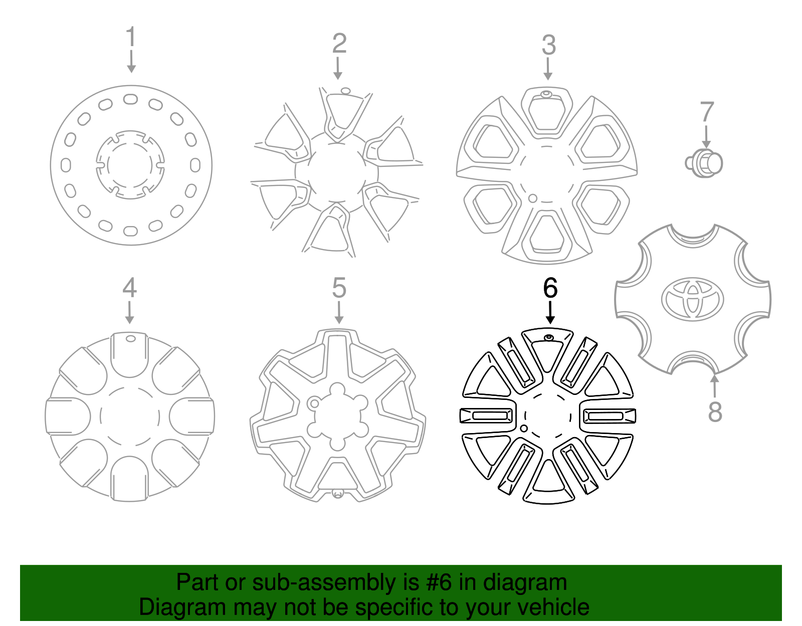 42611-35550 - Toyota Wheel, Alloy 2014-2024 Toyota 4Runner ...