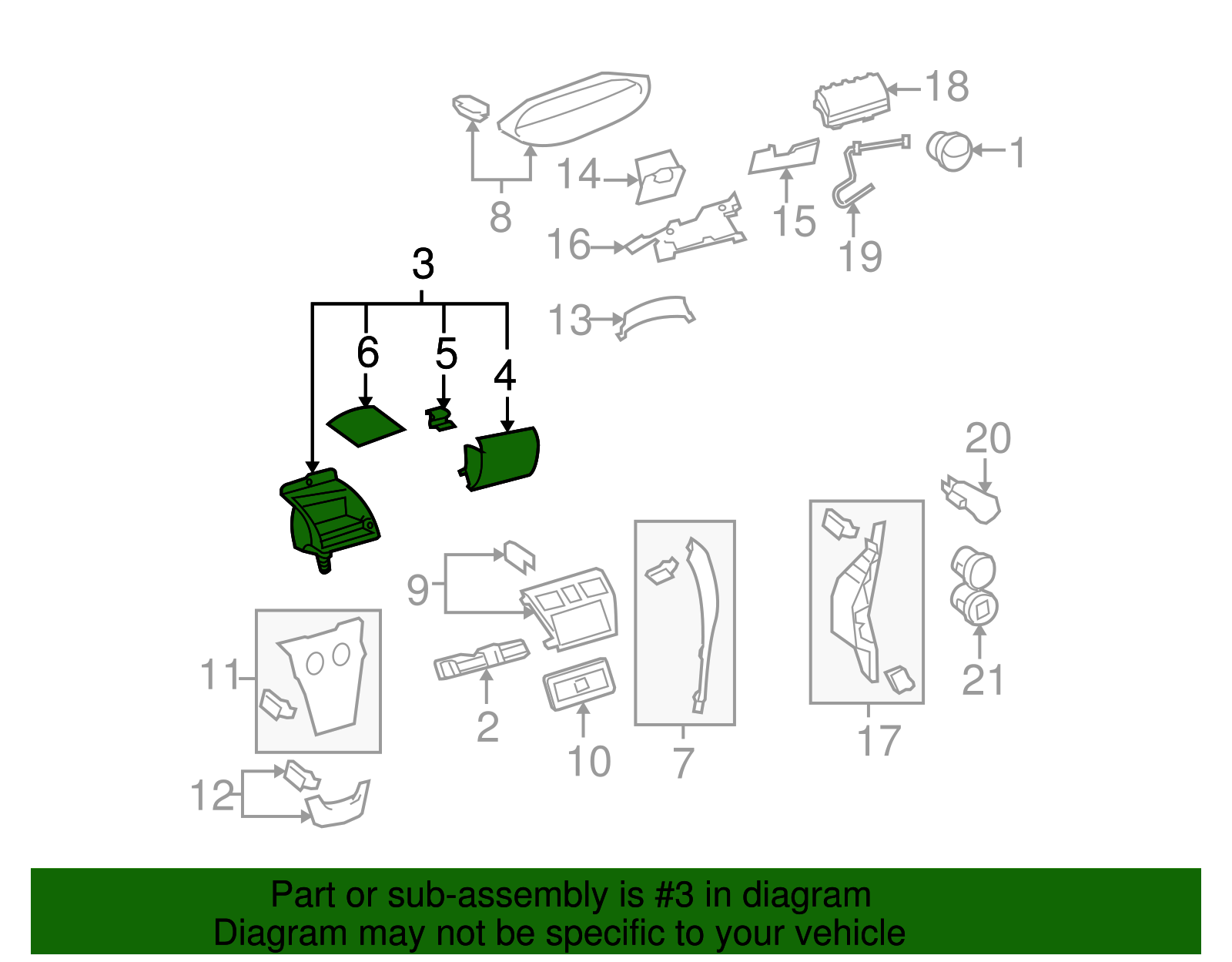 2007-2012 Toyota Yaris 2007-2012 Toyota Yaris - Cup Holder 55618-52060 ...