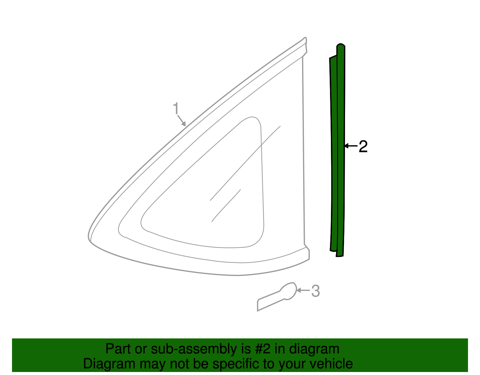 73860-T0A-003 - 2012-2016 Honda CR-V - Seal L Front Quarter Glass ...