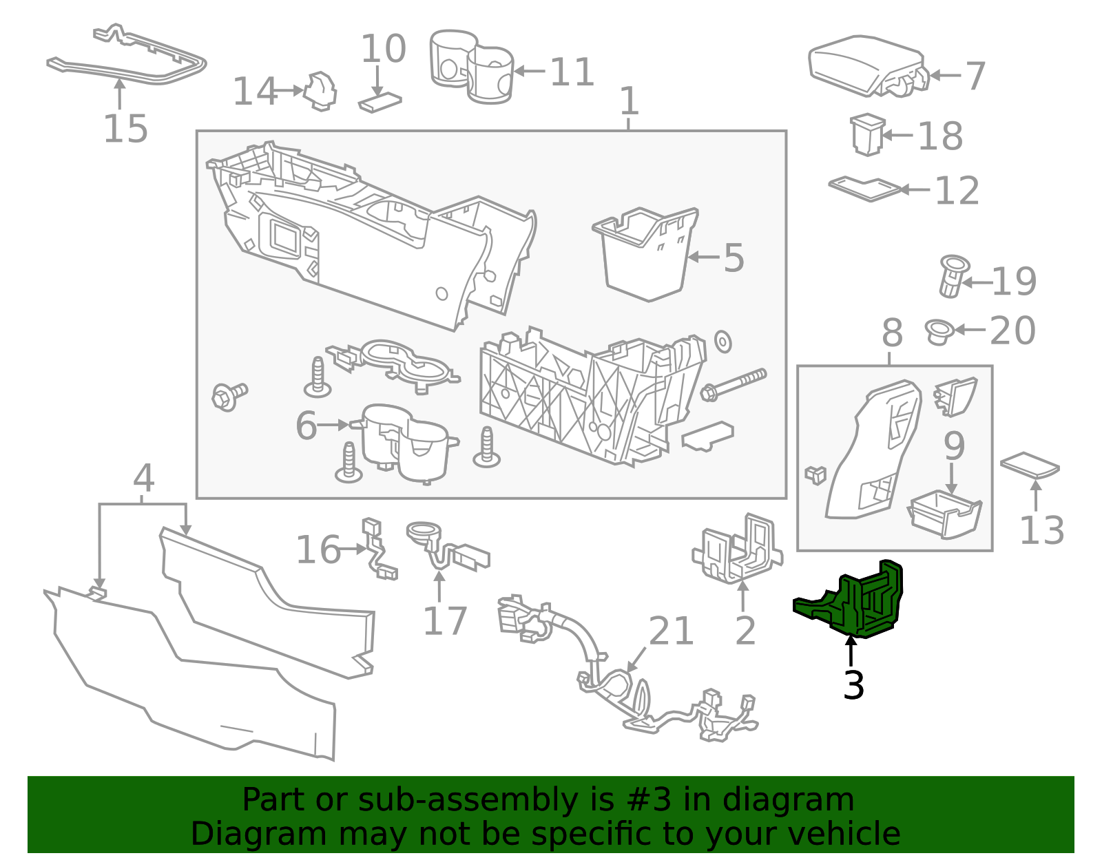 GM Parts | Front Floor Console Bracket Part# 13285508 | GM Parts Store