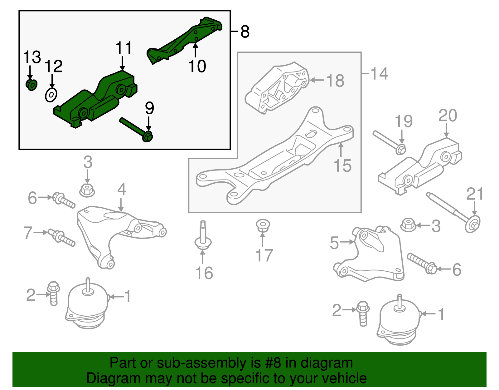 OEM Ford Support Assembly For 2015-2022 Ford Mustang - Part No. FR3Z ...