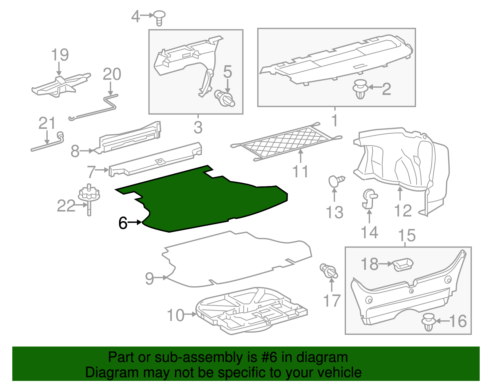 Genuine Toyota Trunk Floor Access Cover part# 64770-06271-C0 for 2013 ...