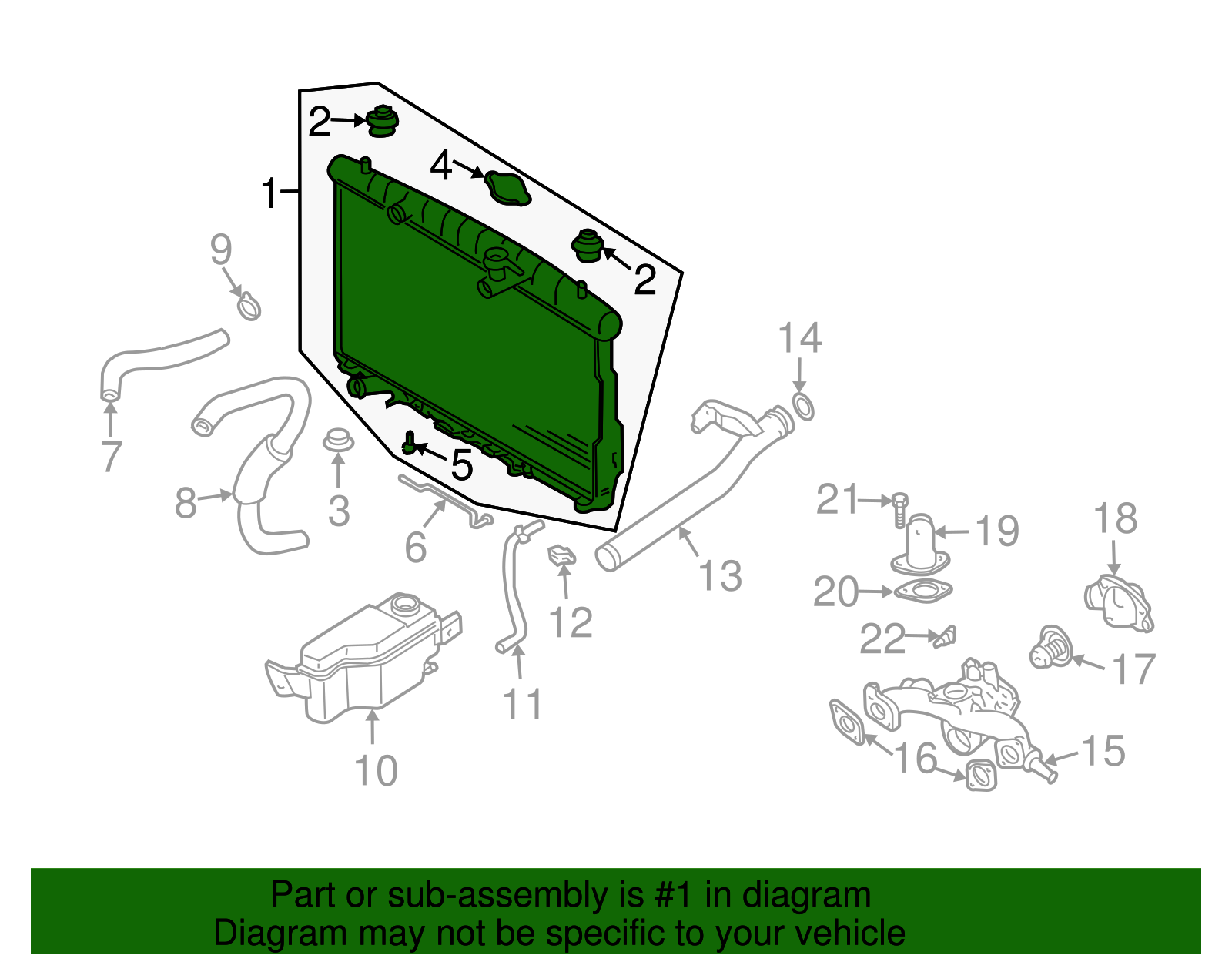 25310-26300 - Hyundai Radiator Assembly 2003-2006 Hyundai Santa Fe ...