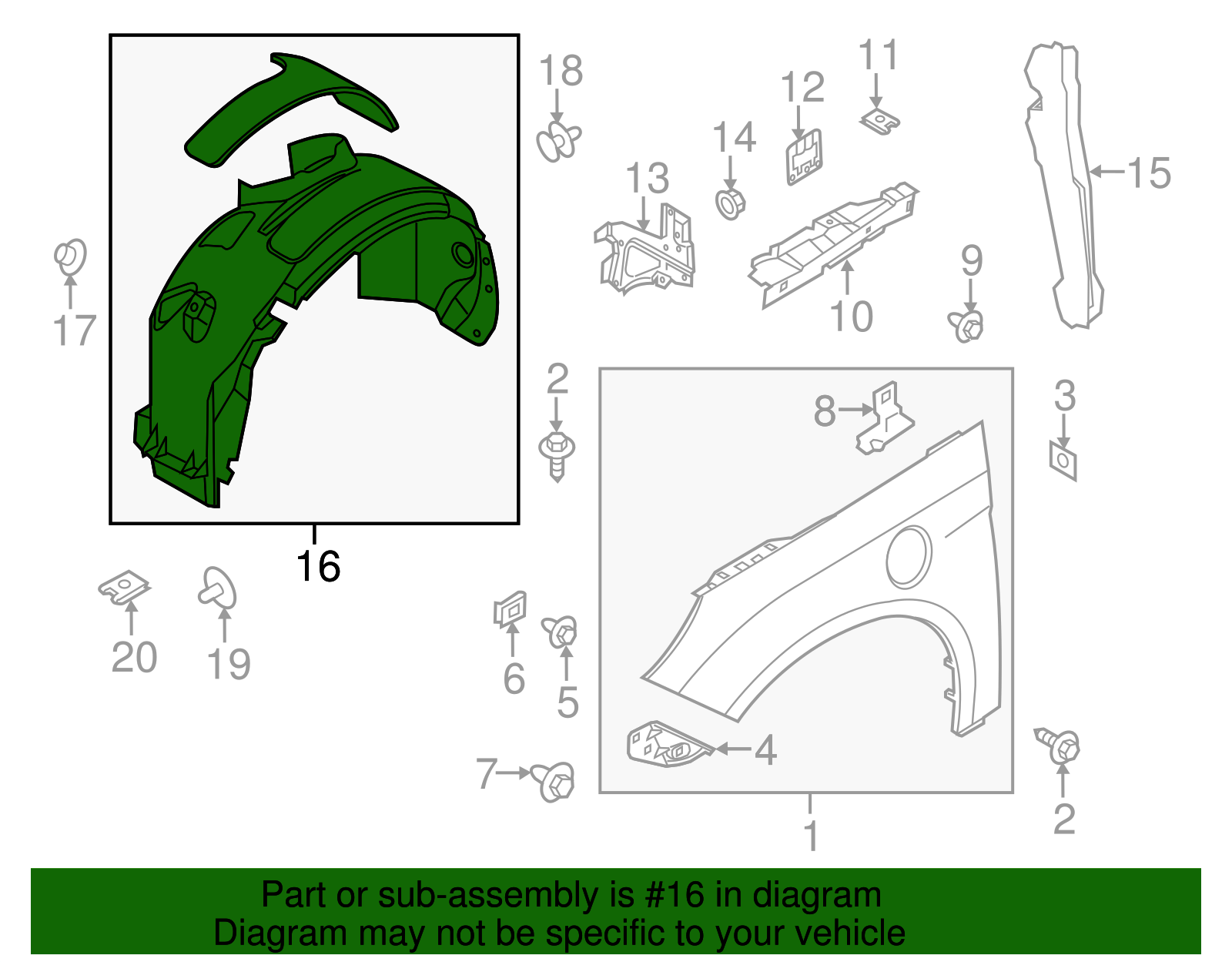 Genuine OEM Ford Part - Fender Splash Shield AM5Z-16103-B | Genuine OEM ...
