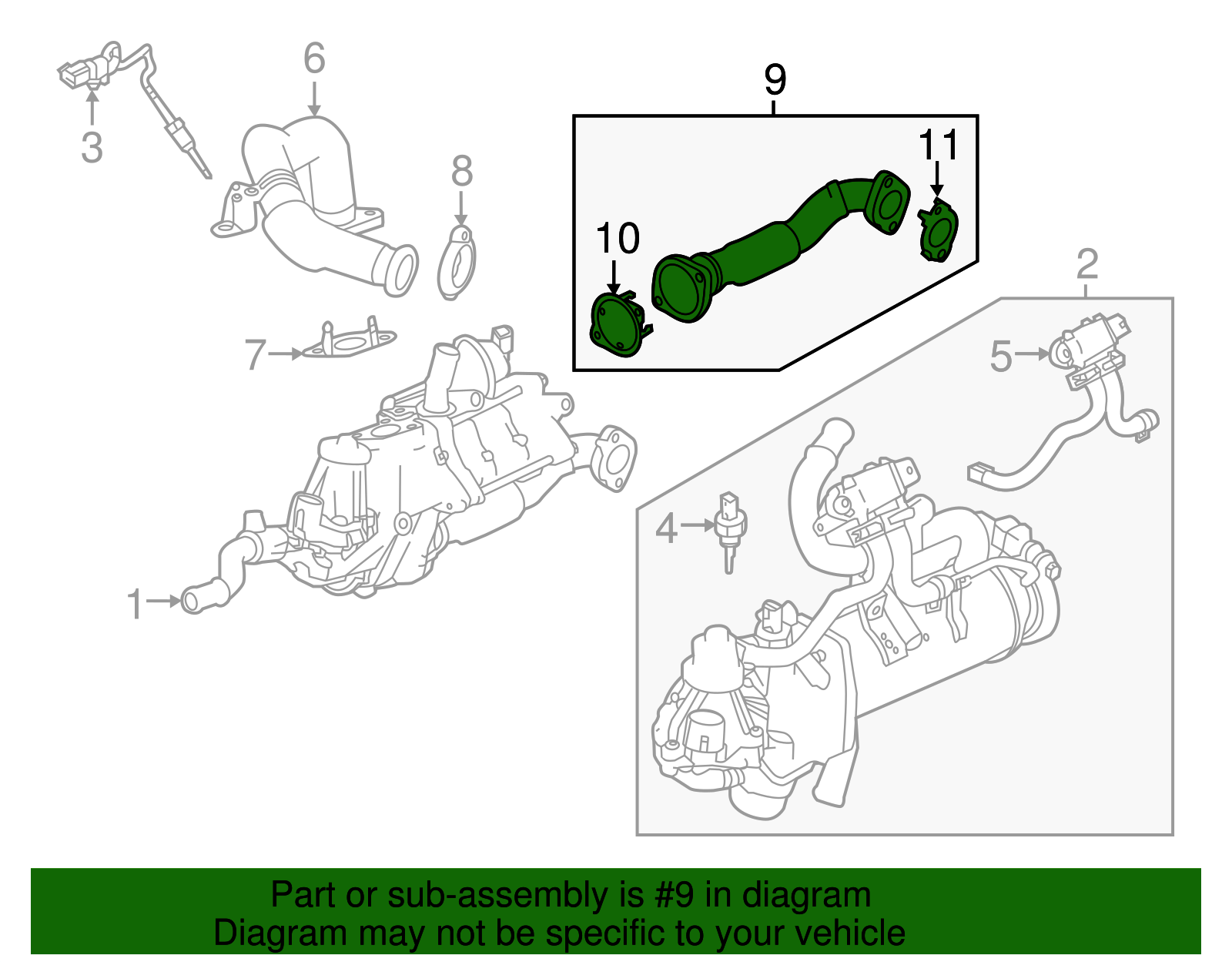 Genuine OEM Egr Tube Part# LR078917 Fits 2015-2021 Land Rover: Up To 35 ...