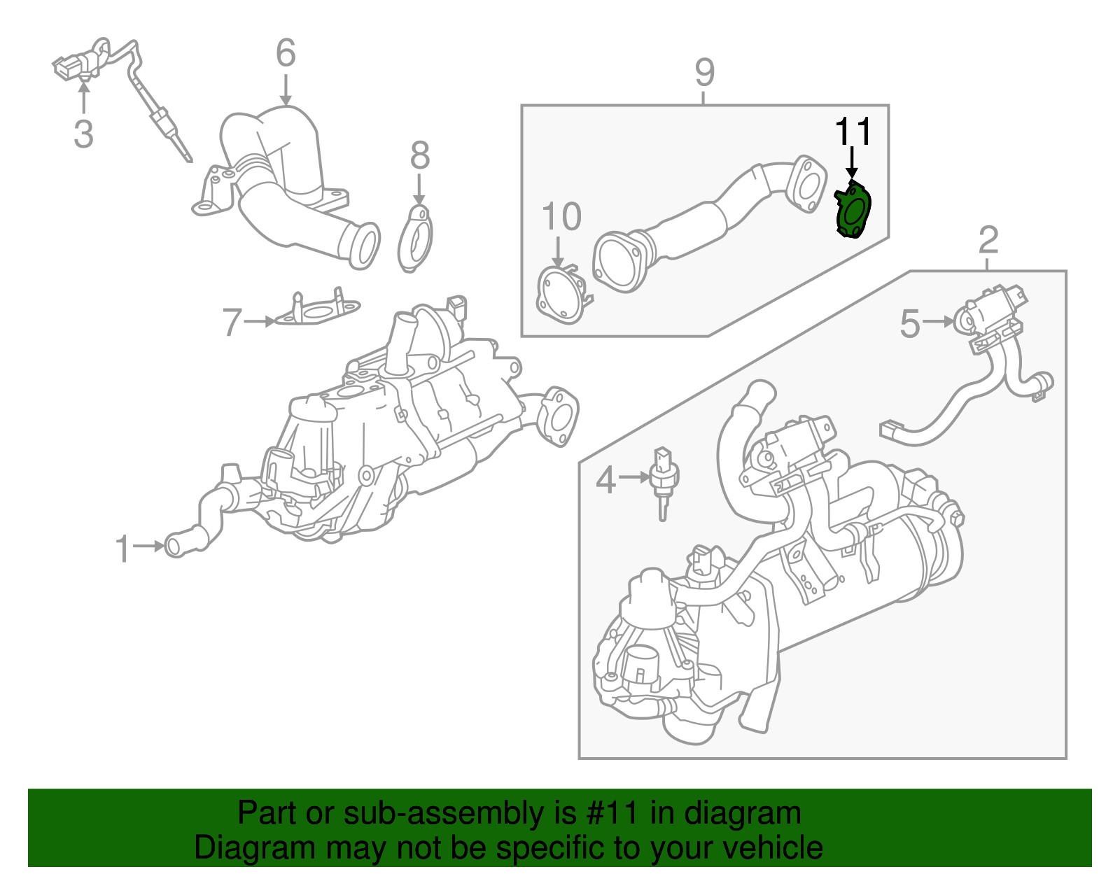 2016-2021 Land Rover Exhaust Gas Re-Circulation (Egr) Valve Gasket ...