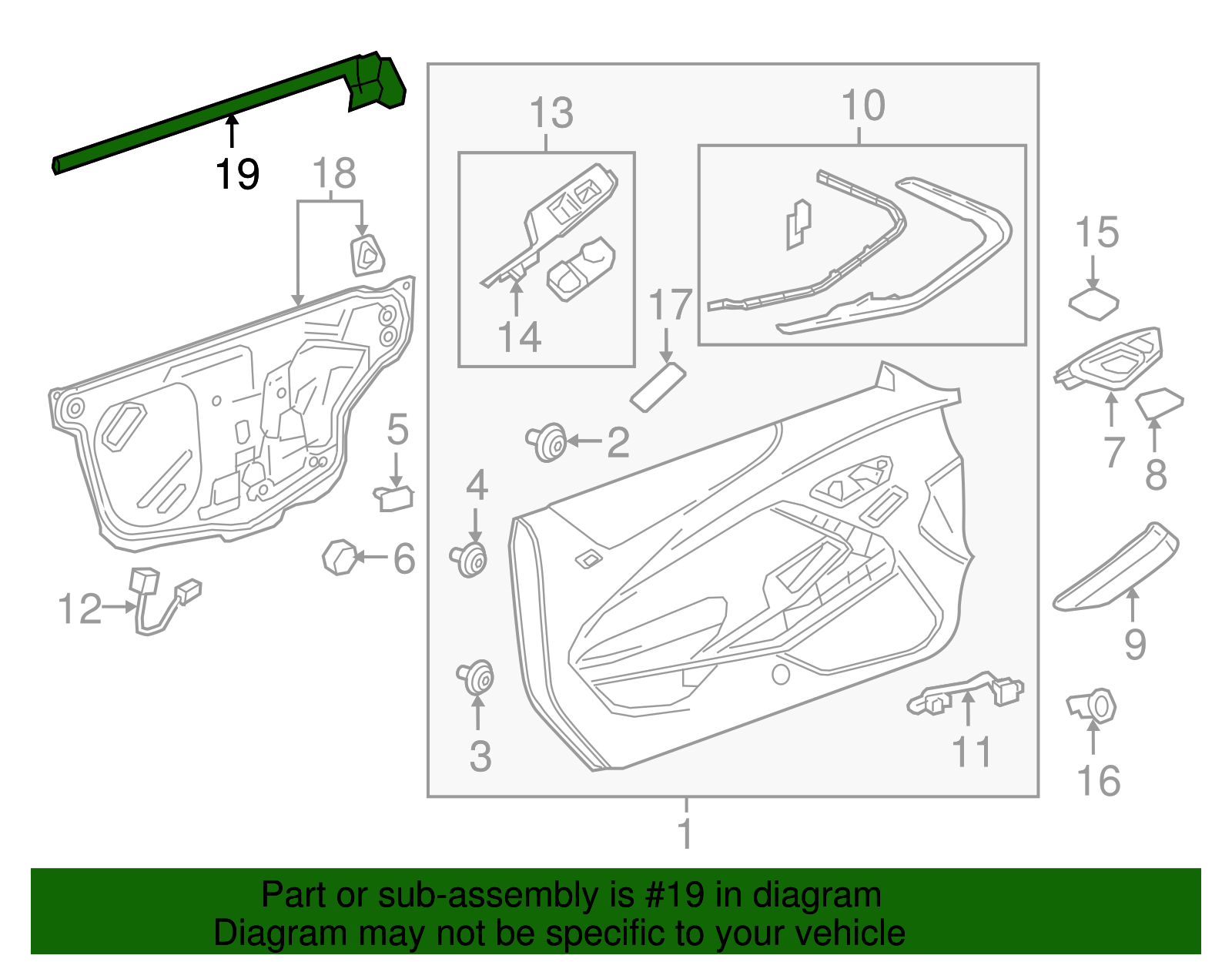 2016-2024 Chevrolet Camaro Front Driver Side Door Window Inner Sealing ...