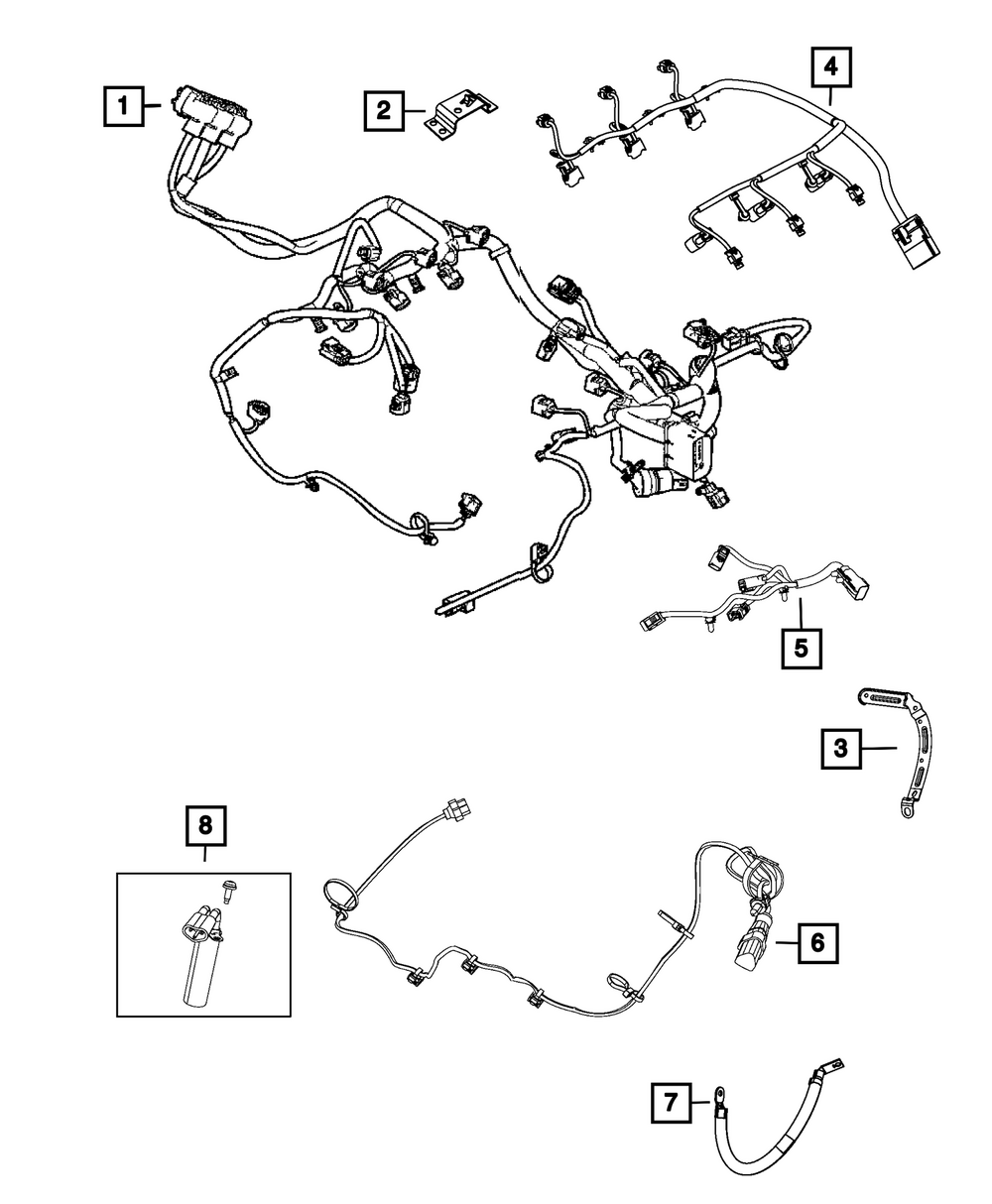 Engine Wiring for 2018 Jeep Grand Cherokee | OEM Mopar 68320267AC ...
