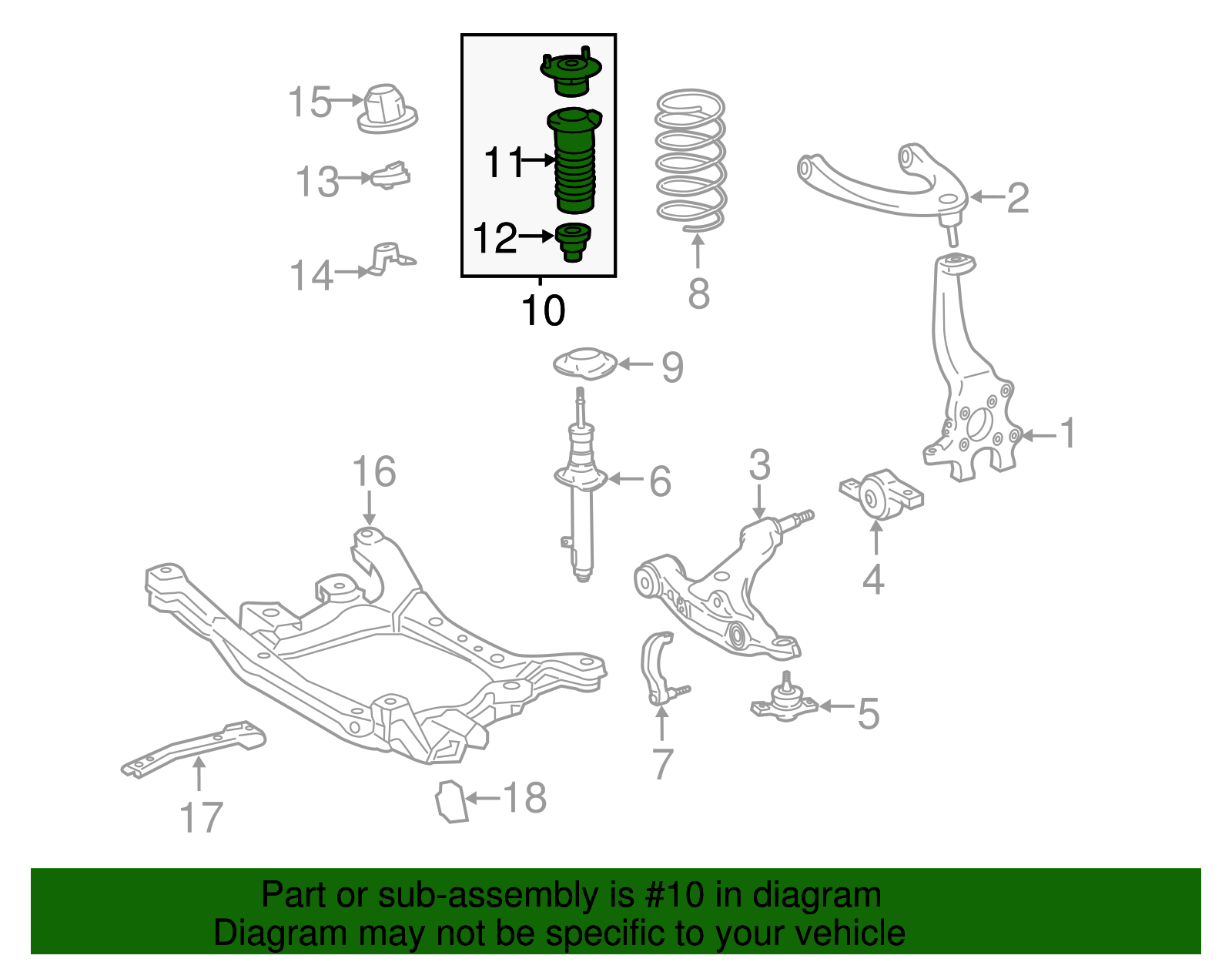 2015-2023 Lexus Suspension Strut Mount 48680-24110 | OEM Parts Online