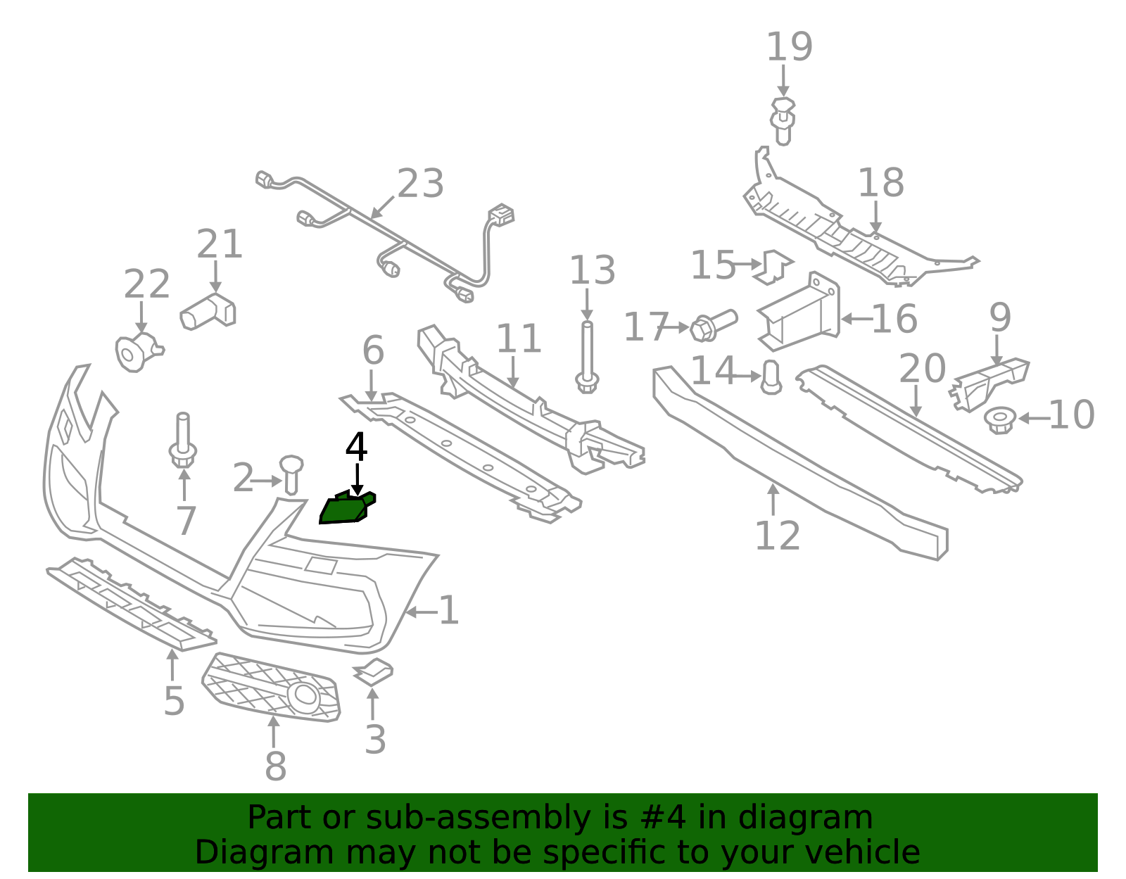 8R0-955-275-A-GRU - Lmp Washer Cover 2009-2012 Audi Q5 | Audi OEM Parts Guy