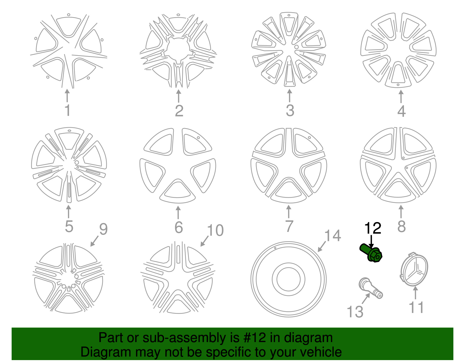 2010-2025 Mercedes-Benz Wheel Bolt 000-990-18-07 | Mercedes-Benz Parts ...