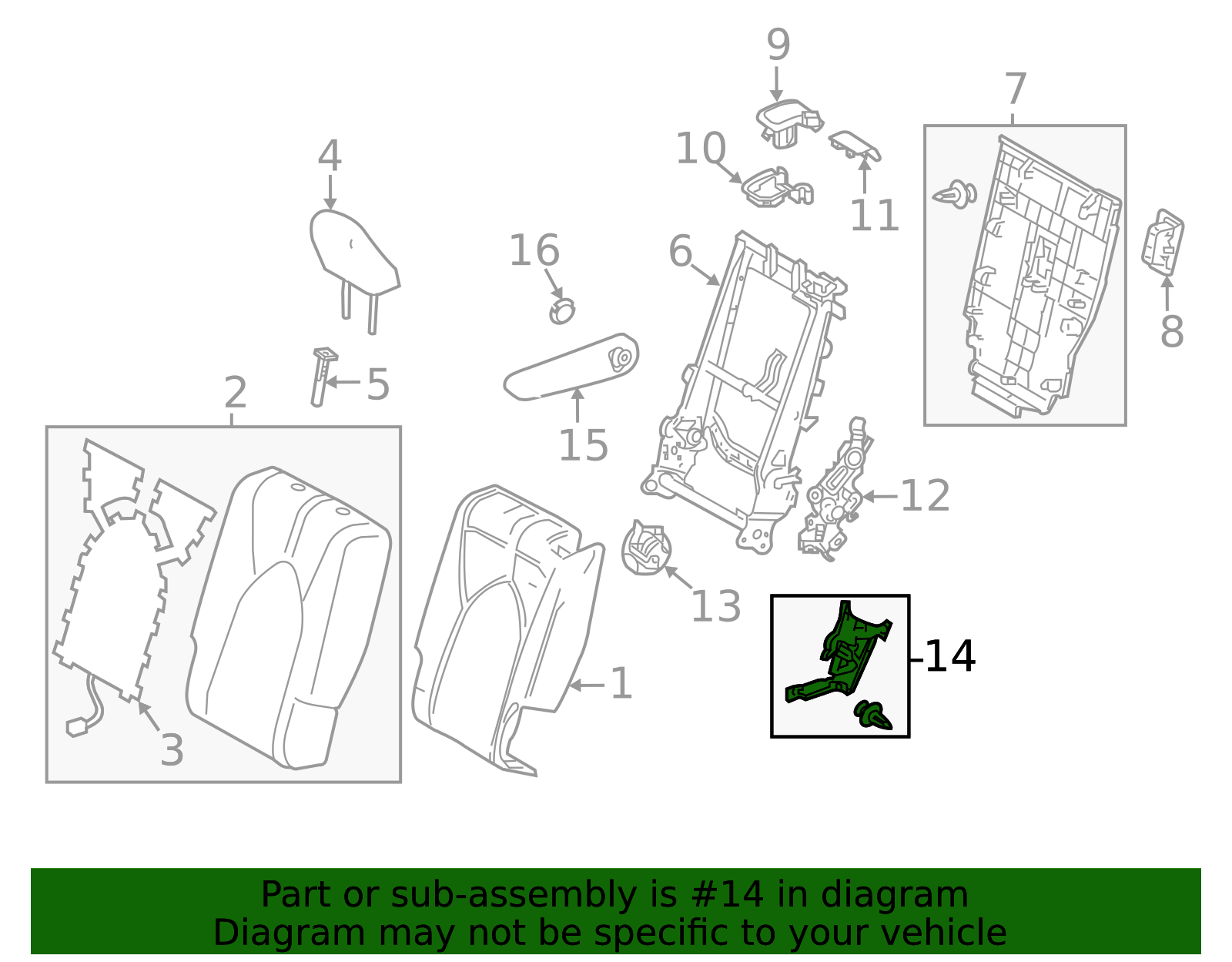 Toyota Seat Hinge Cover - Inner Pivot Trim - Part #72552-0E020-E0 ...