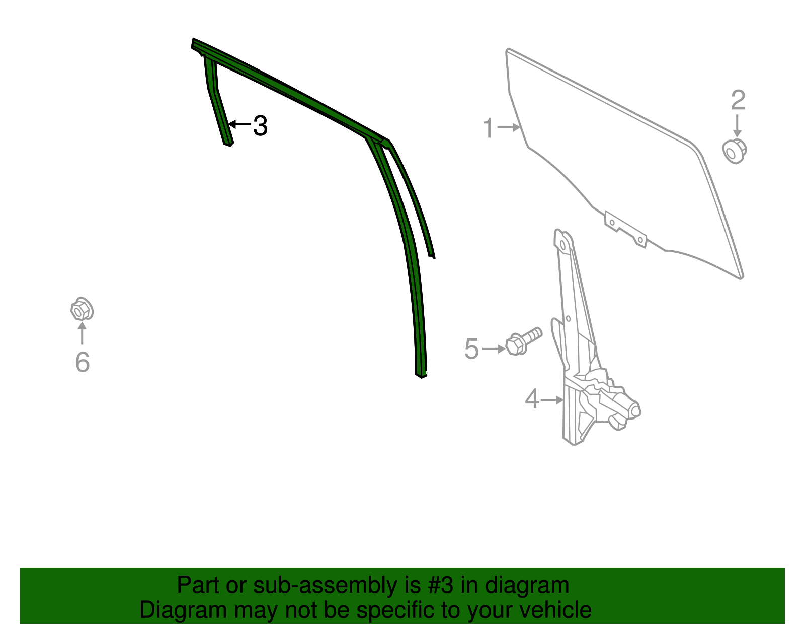 2017-2019 Ford Escape Run Channel GJ5Z-7825767-B | Ford OEM Parts Outlet