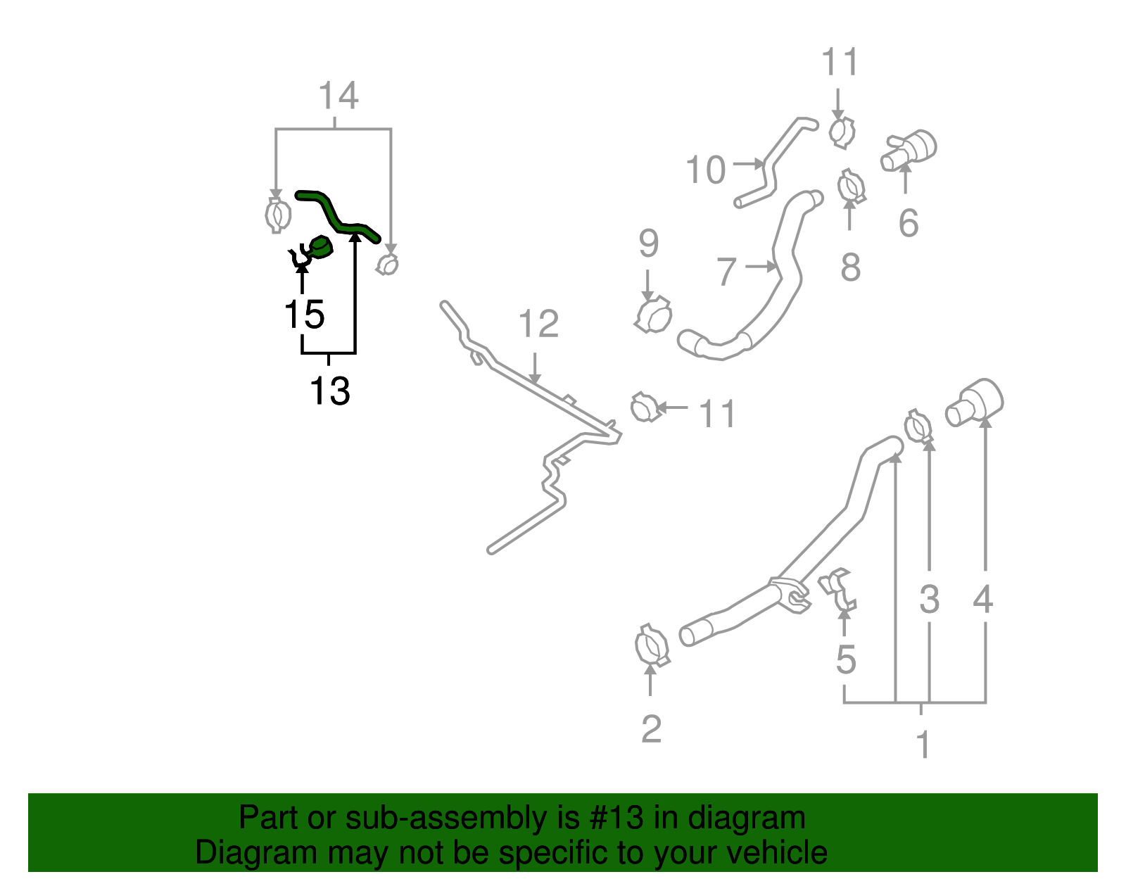 2009-2018 Volkswagen Overflow Hose 5N0-122-447-J | OEM Parts Online