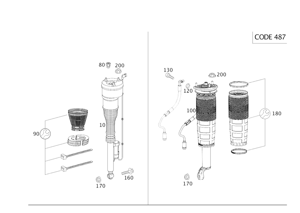 222-320-05-13 - Suspension Strut 2015-2017 Mercedes-Benz S550e ...
