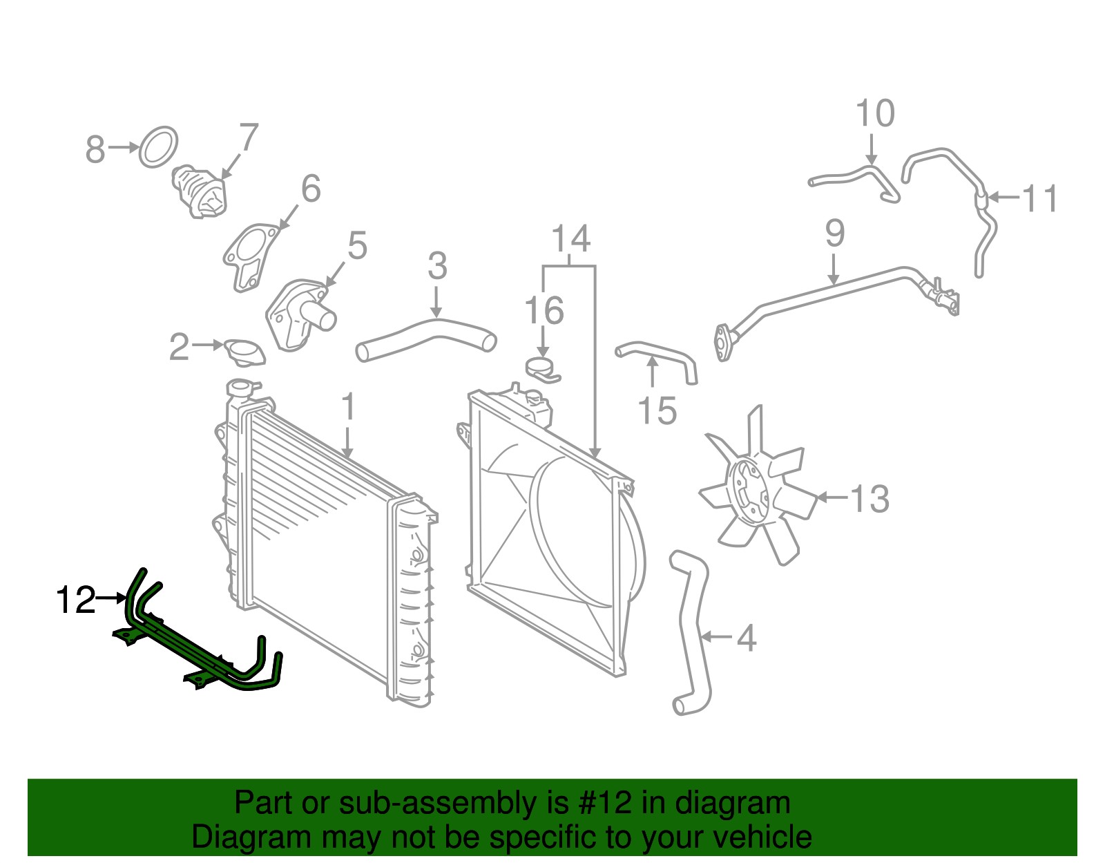 2016-2023 Toyota Tacoma Automatic Transmission Oil Cooler Tube 32922 ...