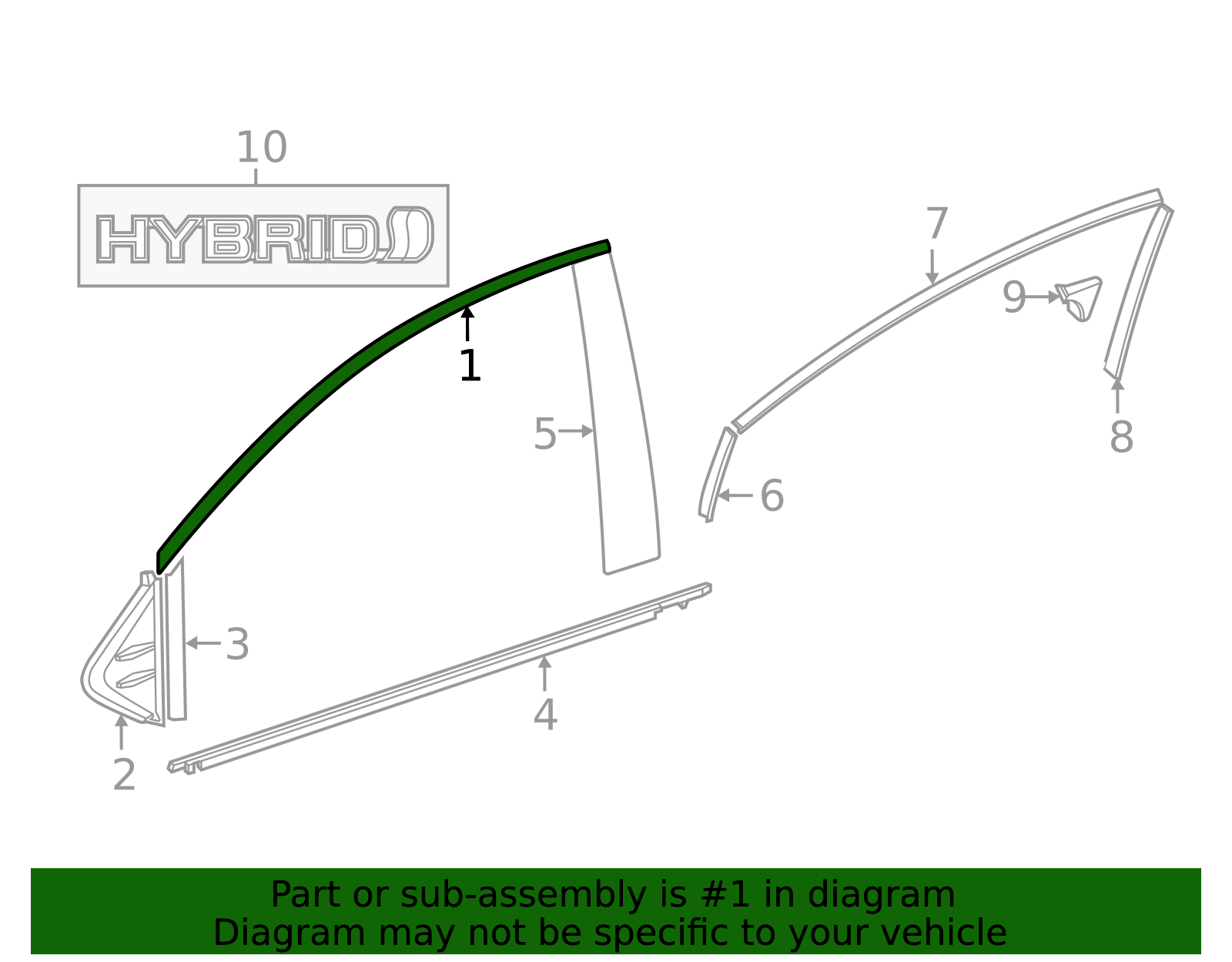 2021-2025 Toyota Sienna Frame Molding 75754-08010 | MotorMotor