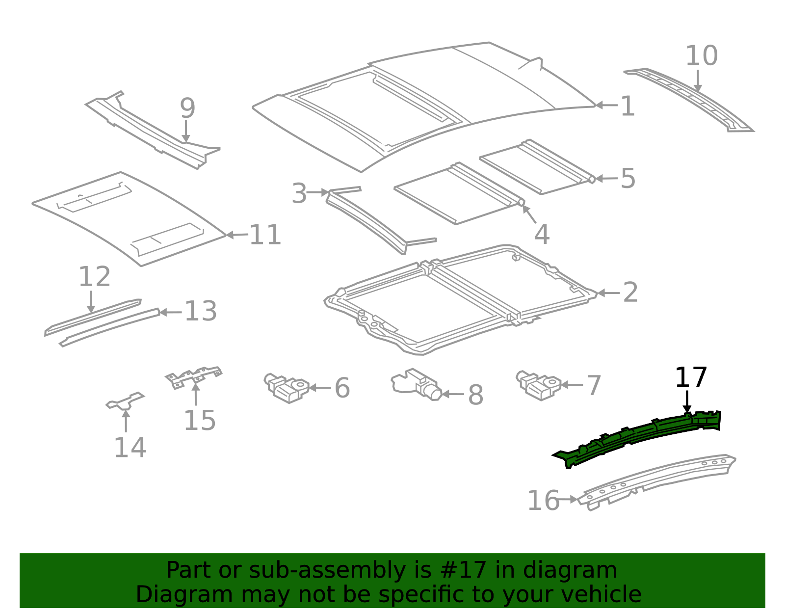 61203-50030 - High-Quality Roof Side Rail for 2018-2025 Lexus ...