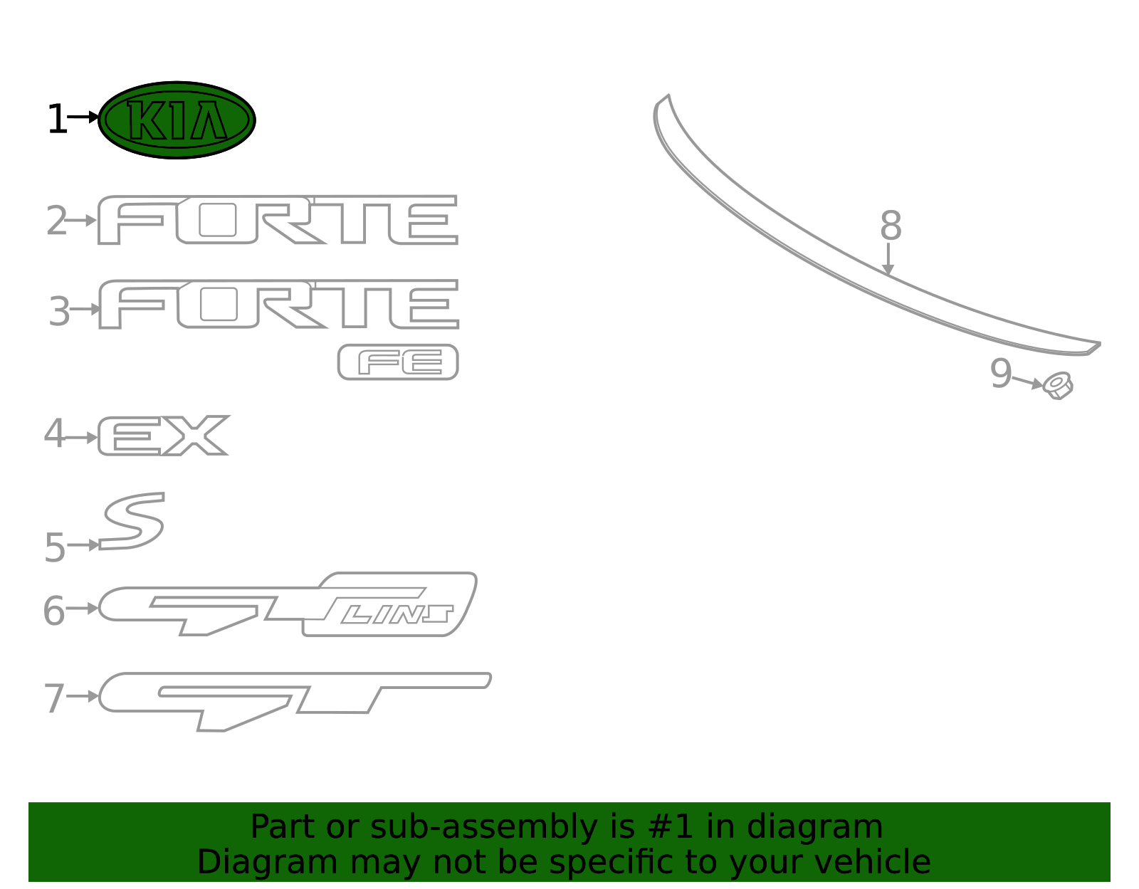 2019-2021 Kia Forte Emblem 86311-M6000 | OEM Parts Online