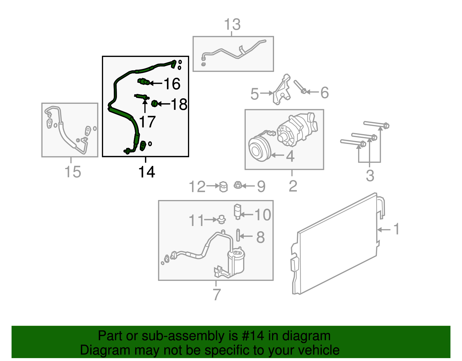 OEM Ford A/C Refrigerant Suction Hose For 2009-2012 Ford - Part No ...
