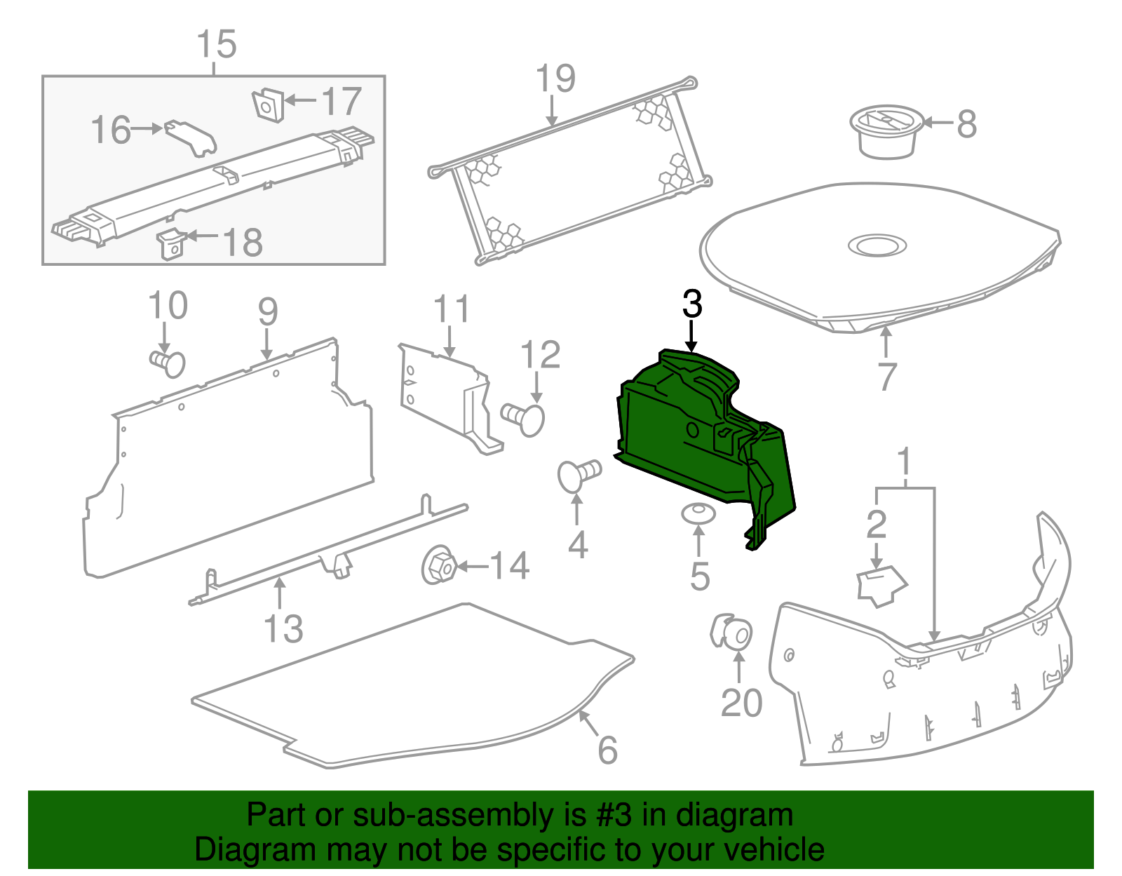 2011 Chevrolet Camaro Trunk Side Trim 20986948 | Courtesy Parts