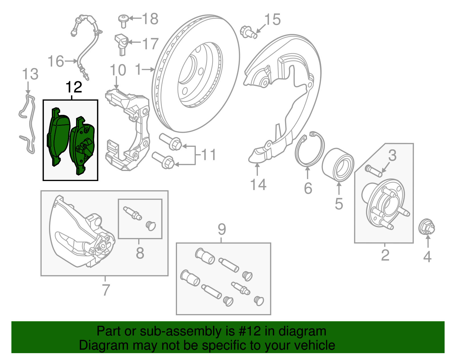 2012-2015 Ford Focus Kit - Brake Lining BR-1563-A | Ford OEM Parts Outlet