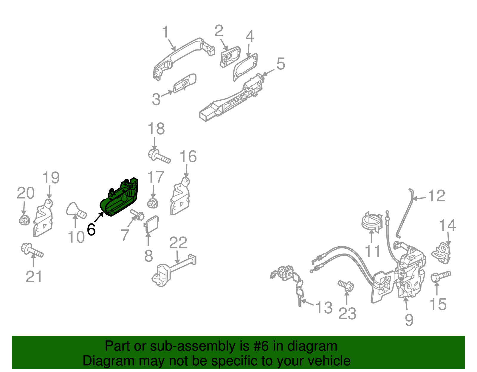 2008-2015 Nissan Handle, Inside 80670-JM00A | Nissan Parts Central