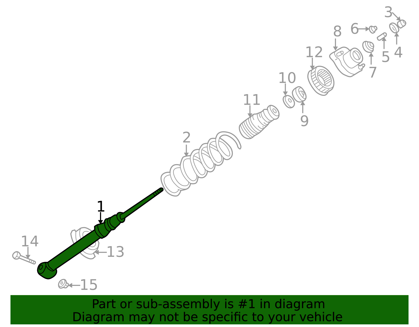 MN101519 - Mitsubishi Shock Absorber 2003-2004 Mitsubishi Outlander ...