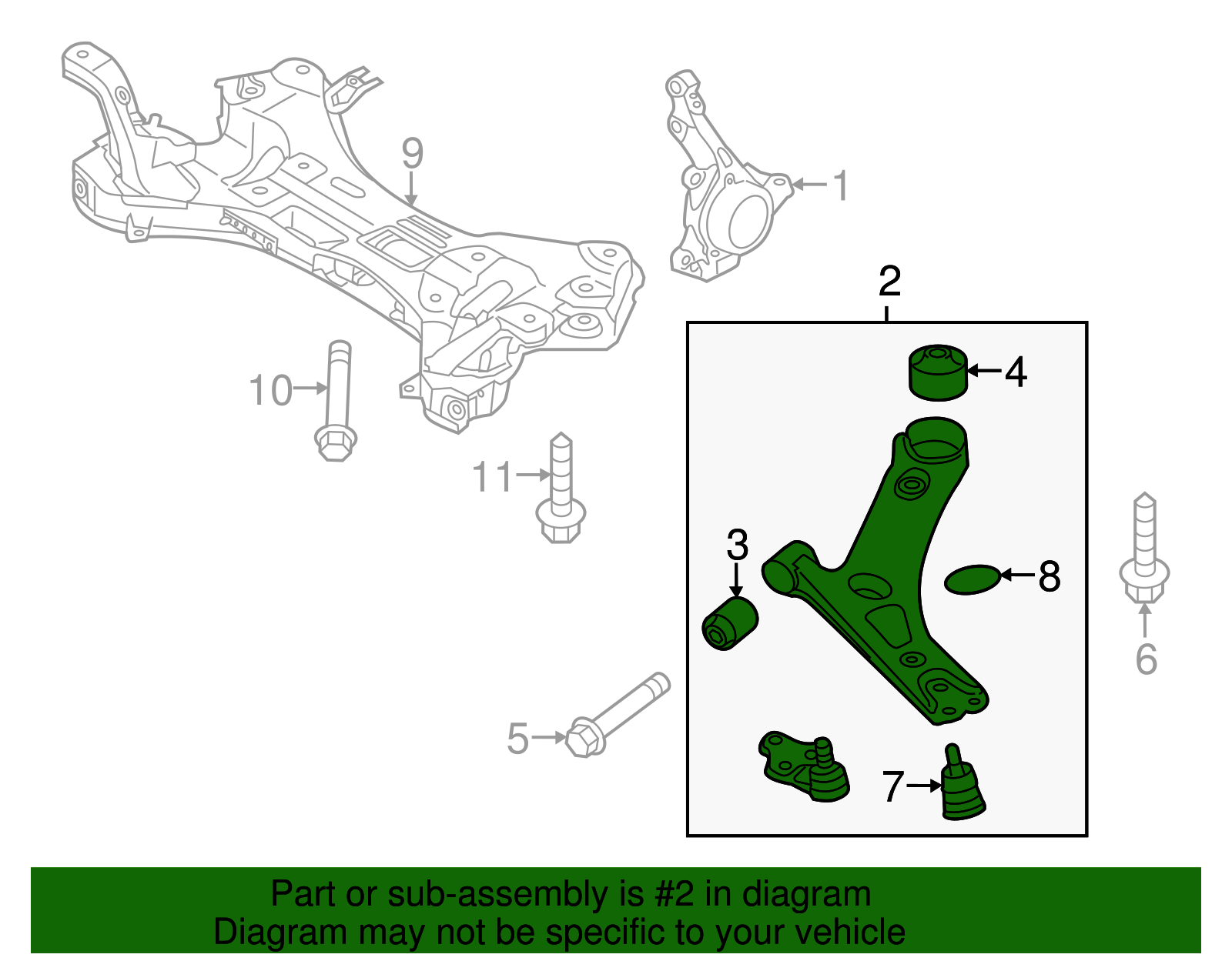 2012-2017 Kia Rio | Lower Control Arm | 54501-1W000 | Kia Auto Parts