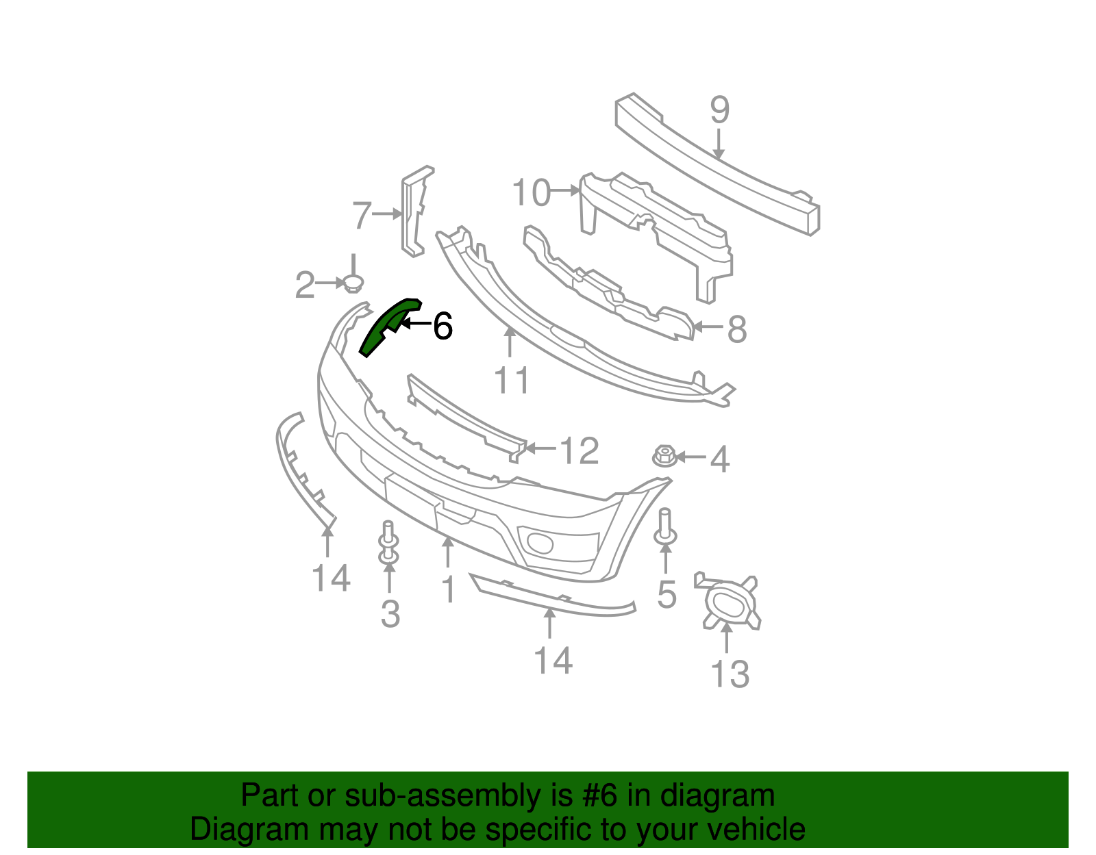 86516-3E500 - Bumper Cover Upper Bracket - 2007-2009 Kia Sorento ...