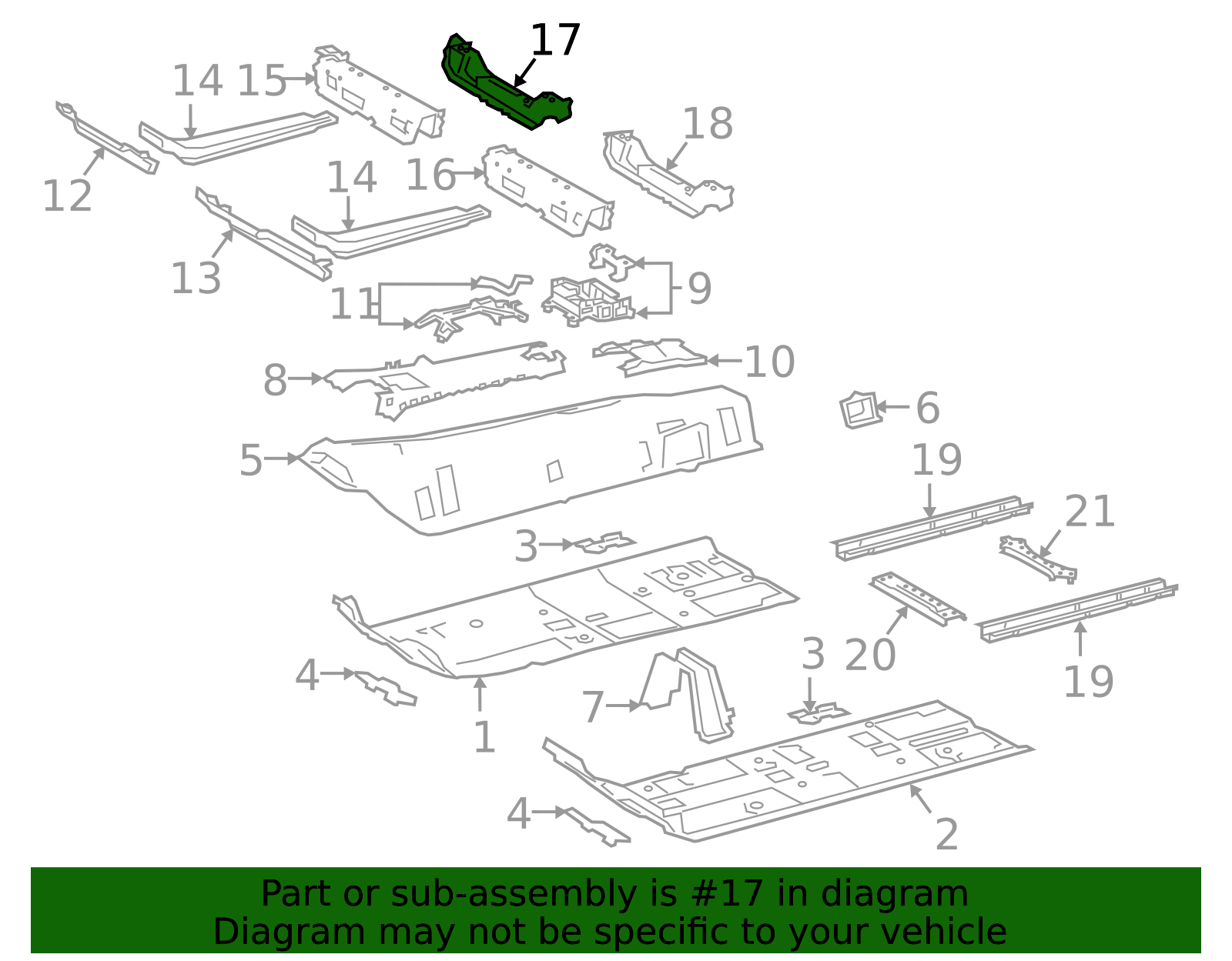 2020-2024 Toyota Floor Pan Cross-Member 57053-06050 | Toyota Parts Center
