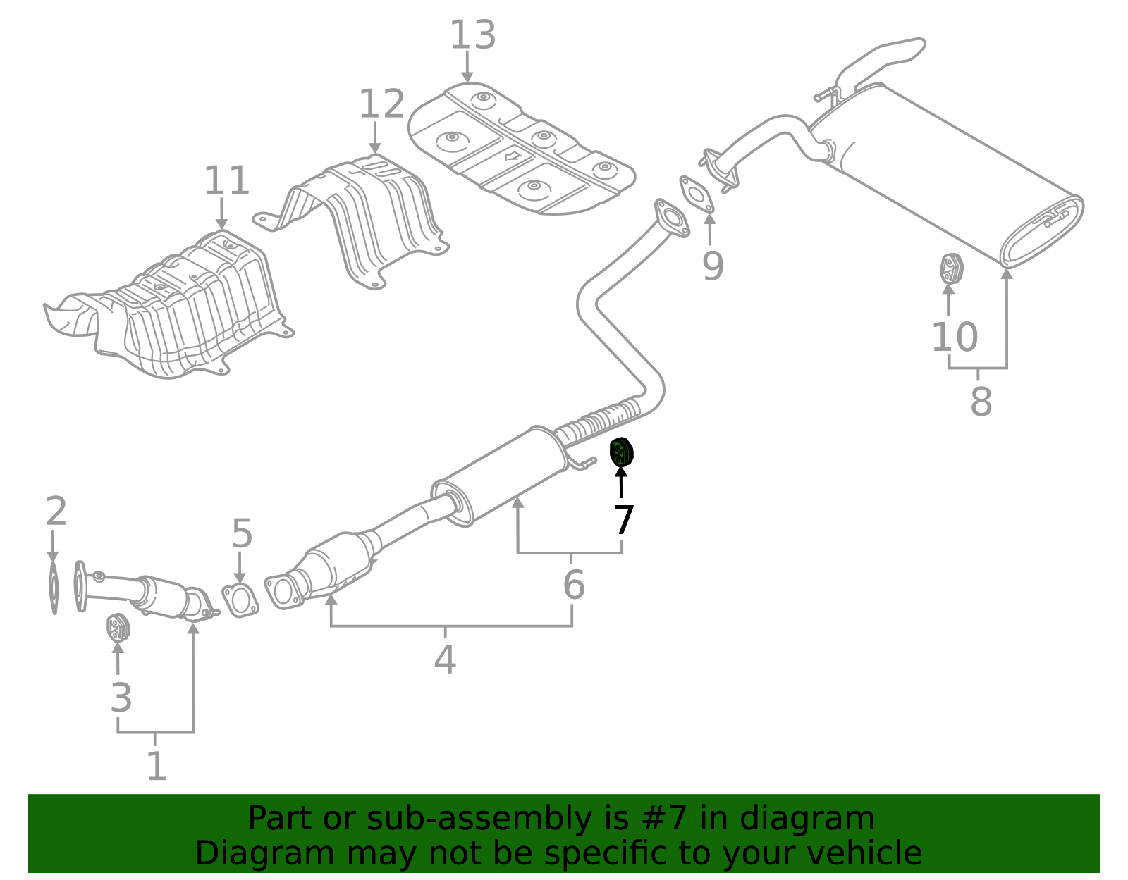 2005-2025 Kia Muffler & Pipe Hanger 28760-2G000 | QuirkParts