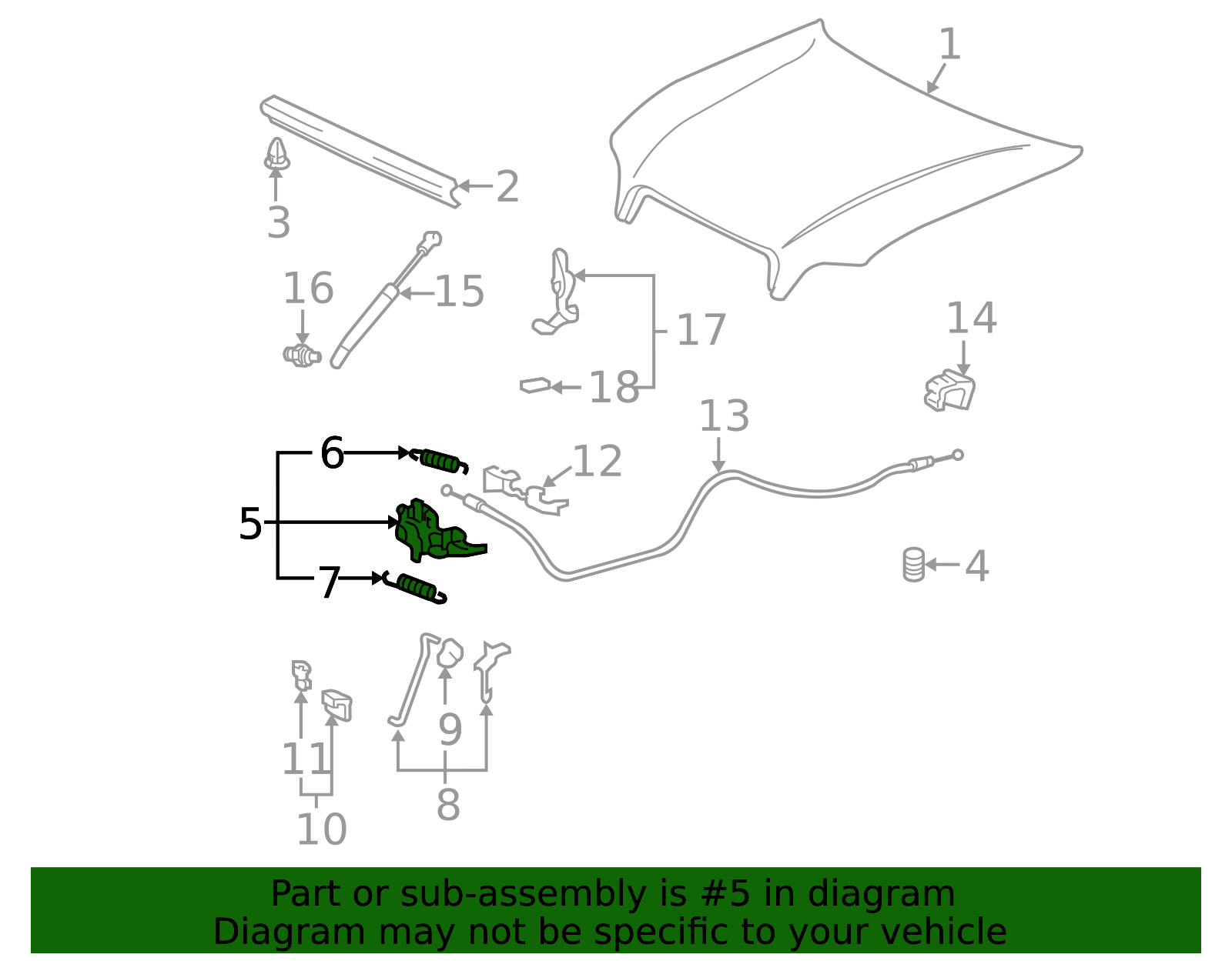 2001-2007 Toyota Hood Latch 53510-0C020 | OEM Parts Online