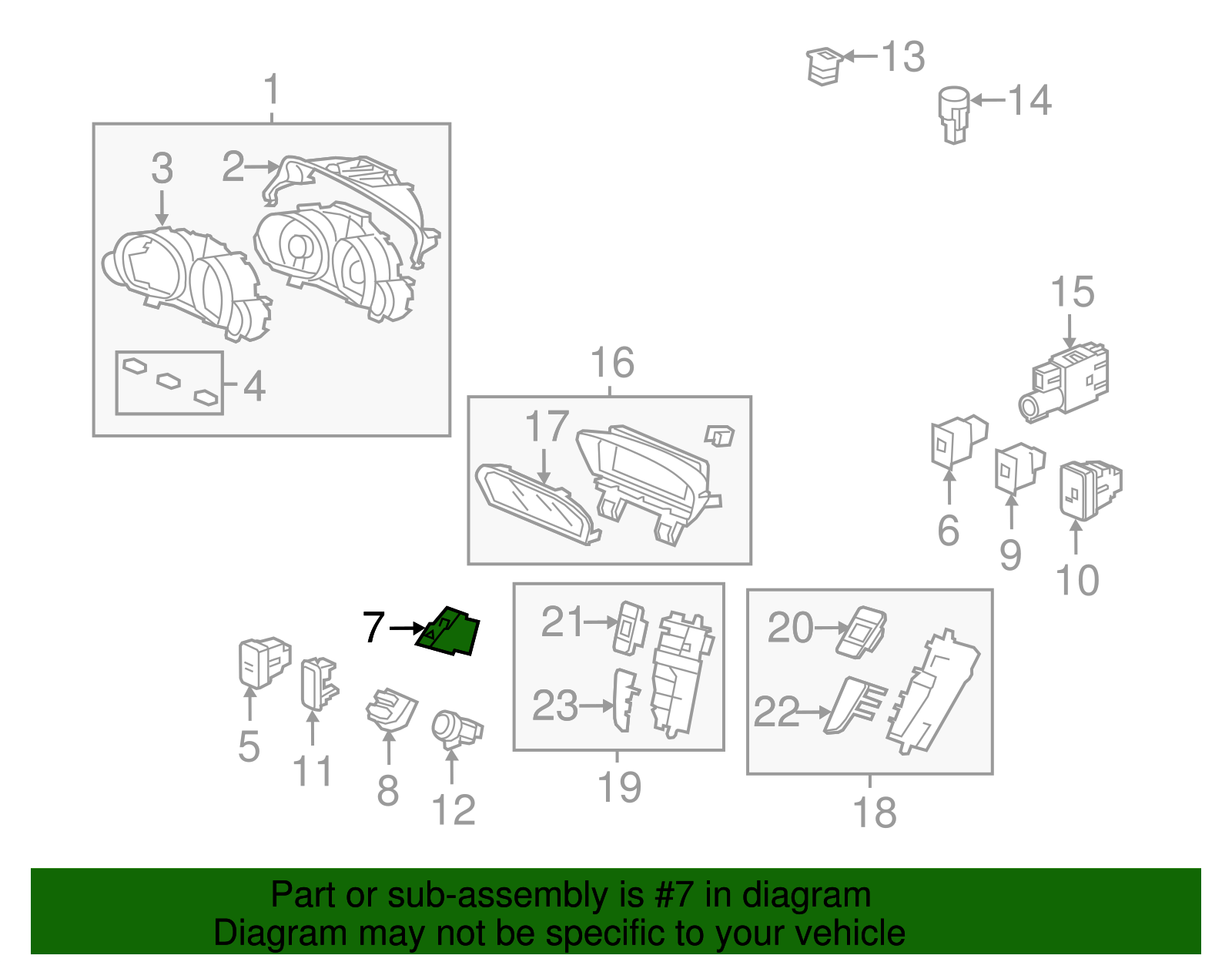 35510-TK4-A01 - 2009-2014 Acura TL - Switch Assembly, Hazard ...