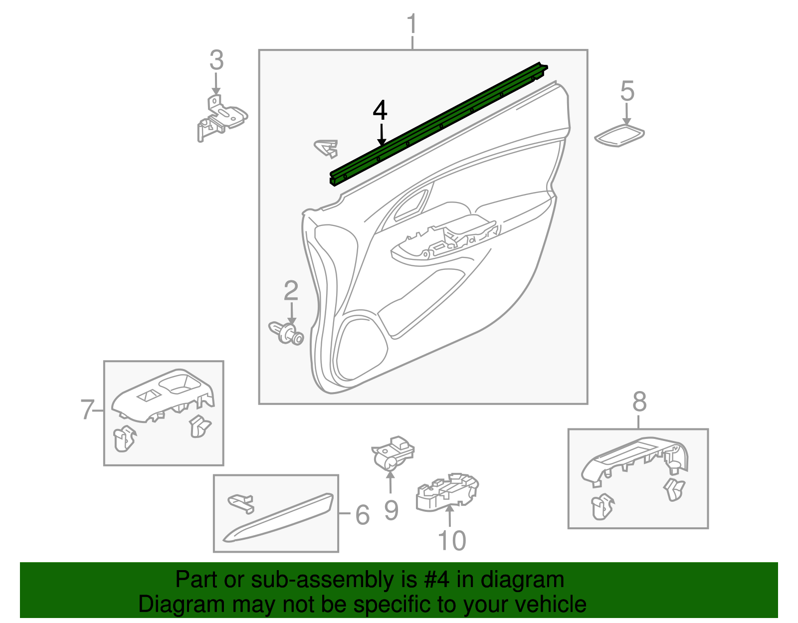 72335-TM8-013 - 2010-2014 Honda Insight - Weatherstrip R Front Door ...