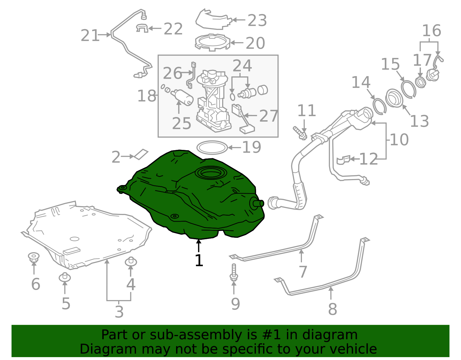 77001-02850 - Fuel Tank 2019-2025 Toyota Corolla | Toyota San Diego Parts
