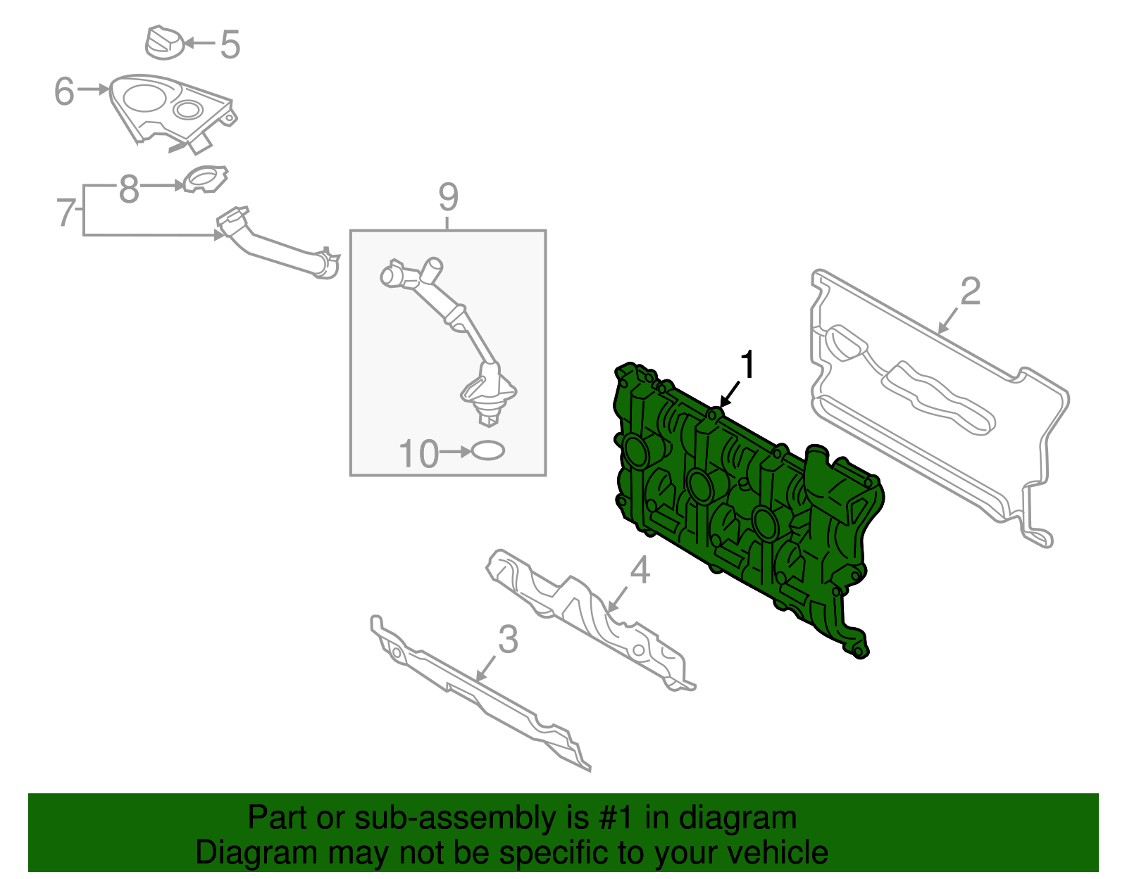 2009-2019 Porsche Valve Cover 9A1-105-232-04 | Gaudin Porsche Parts