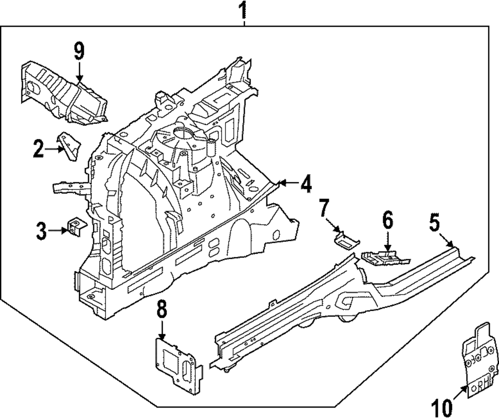 64656-AR000 - Hyundai Inner Rail Lower Reinforced 2022-2025 Genesis ...