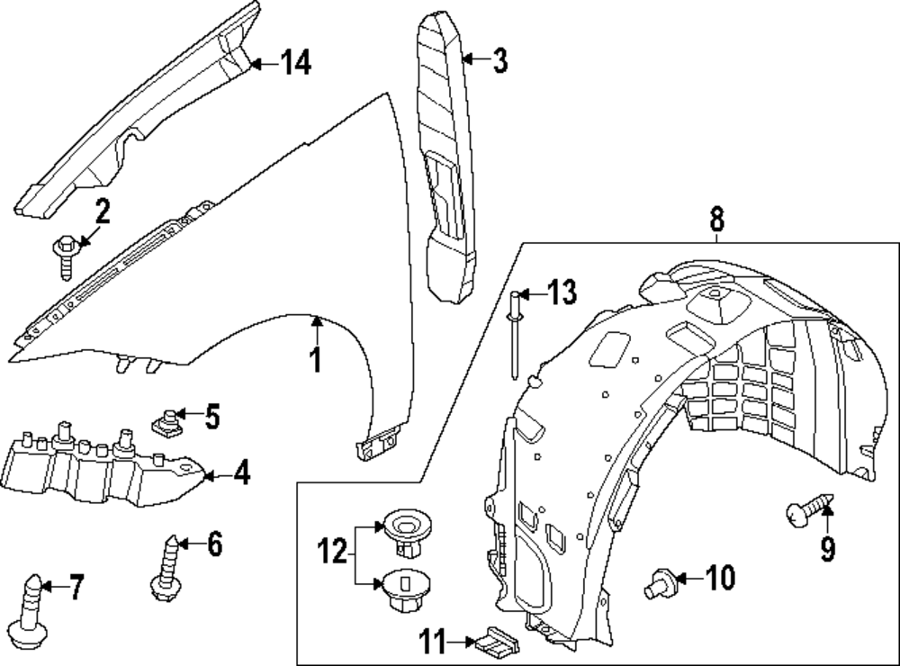 Hyundai - 84159-KL000 - Fender Ledge Cover - 2023 Hyundai Ioniq 6 | OEM ...