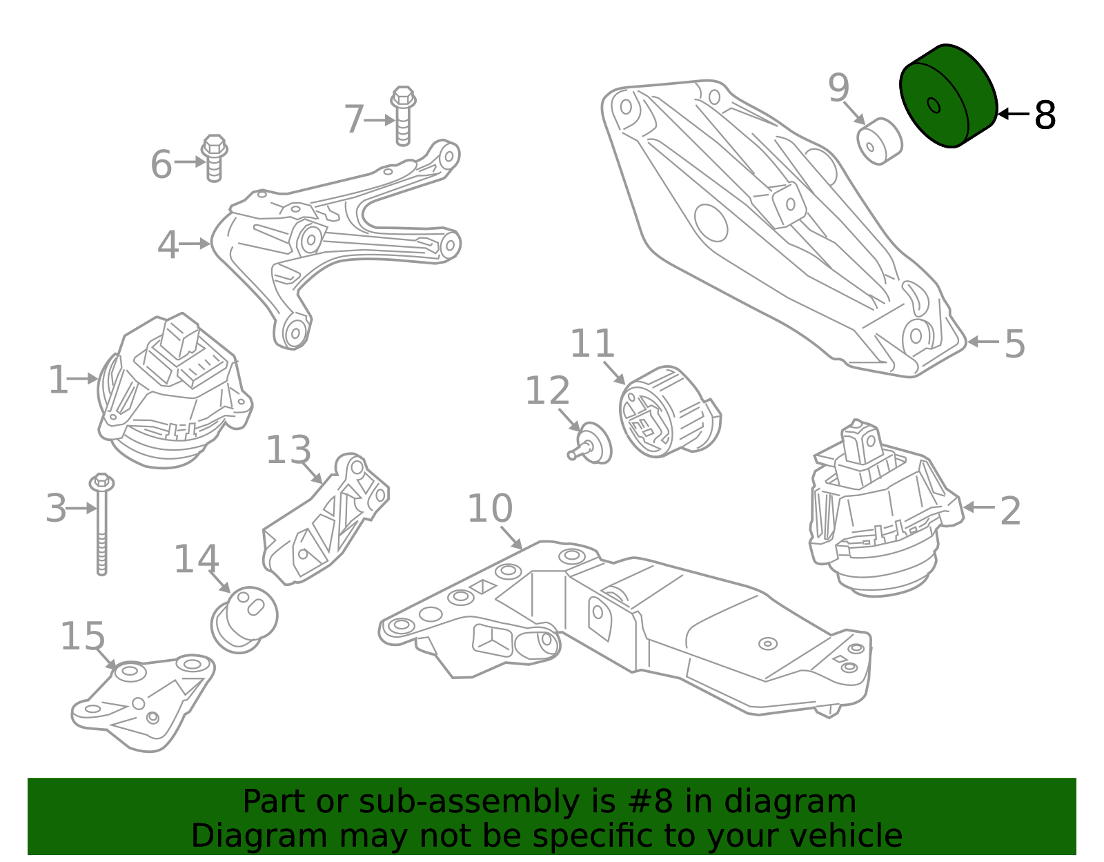 2019-2025 BMW Engine Bracket Damper 22-11-8-488-357 | BMW OEM Parts