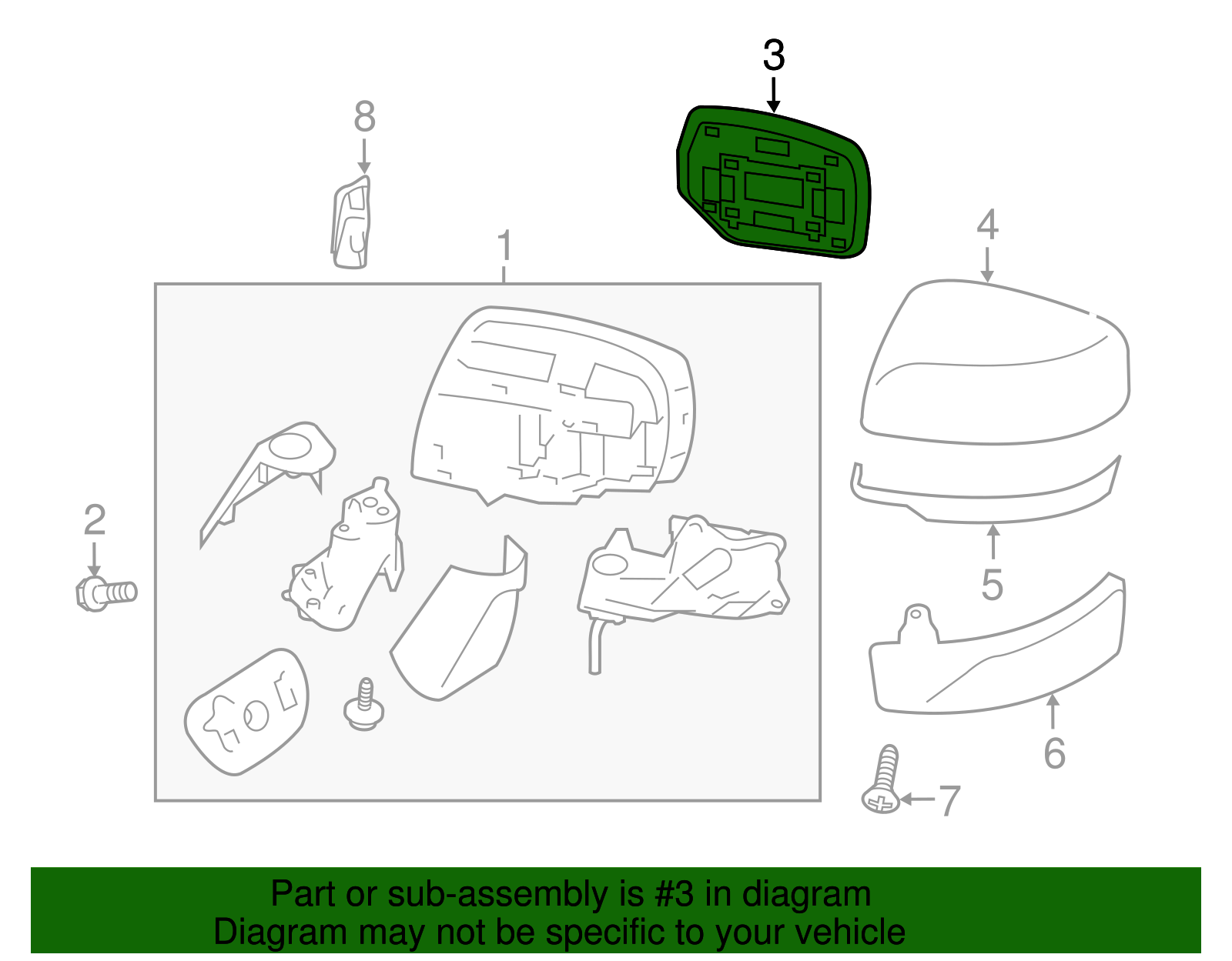 2017-2023 Subaru Mirror Glass 91039FL02A | Subaru Parts Store