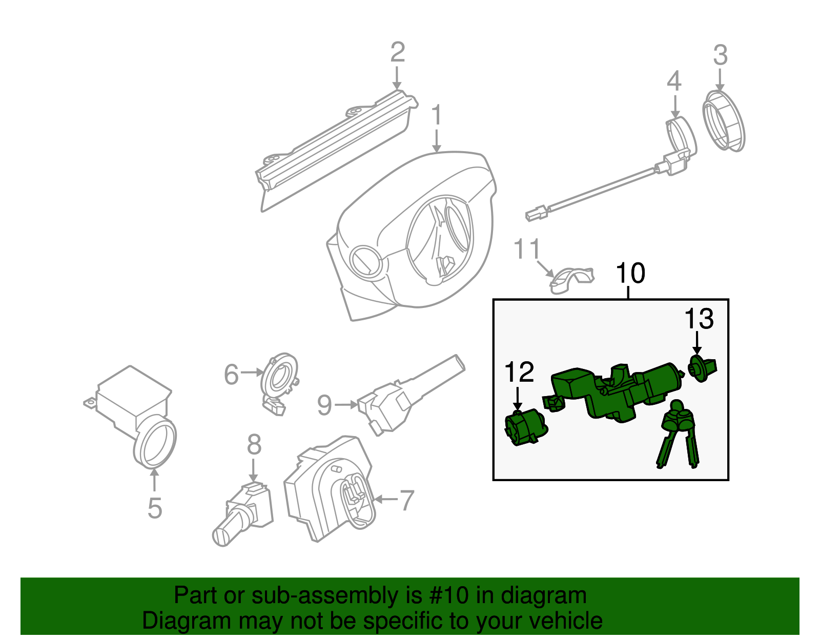 D8700-CZ3AB - Ignition Lock Cylinder - 2011-2015 Nissan | World OEM ...