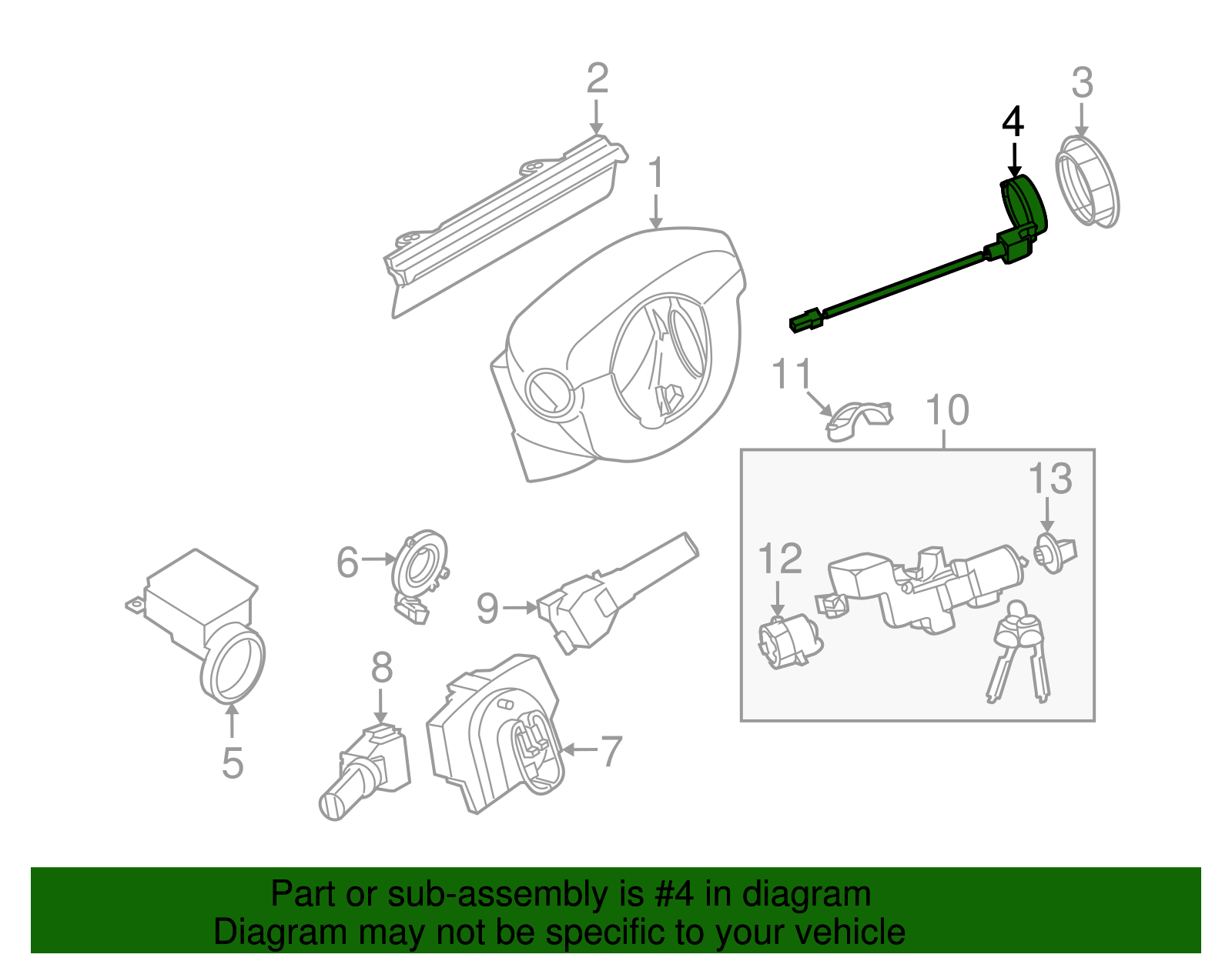 2008-2015 Nissan Ignition Lamp 48476-EW00A | My Nissan Part