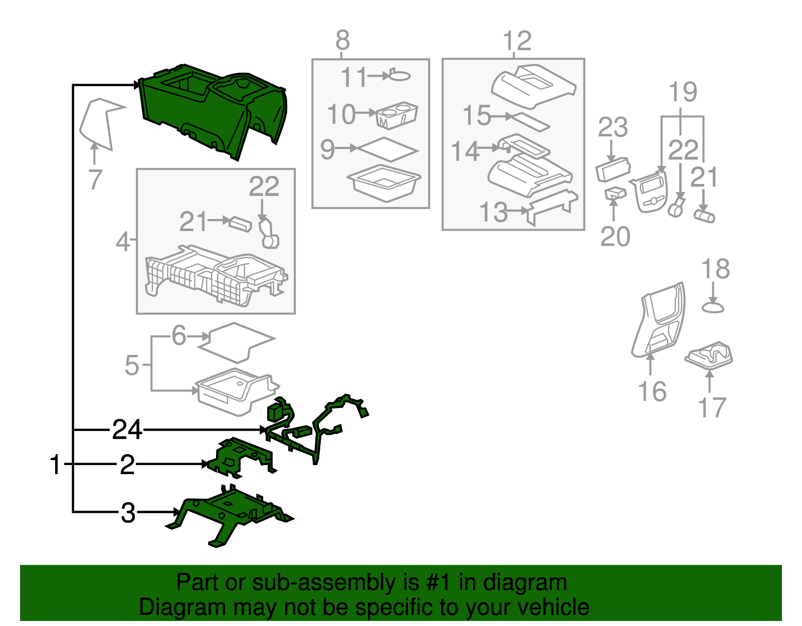 25913744 - 2007-2009 GM - Console Assembly | Partners Chevy