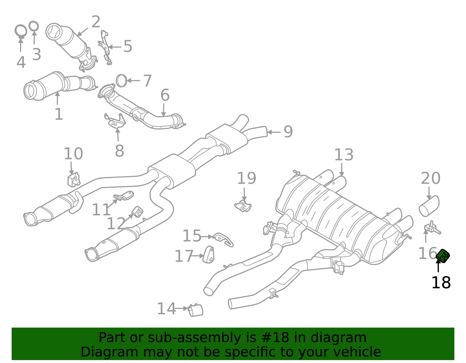 2016-2025 BMW | Center Muffler Hanger | 18308657332 | BMW OEM Parts Store