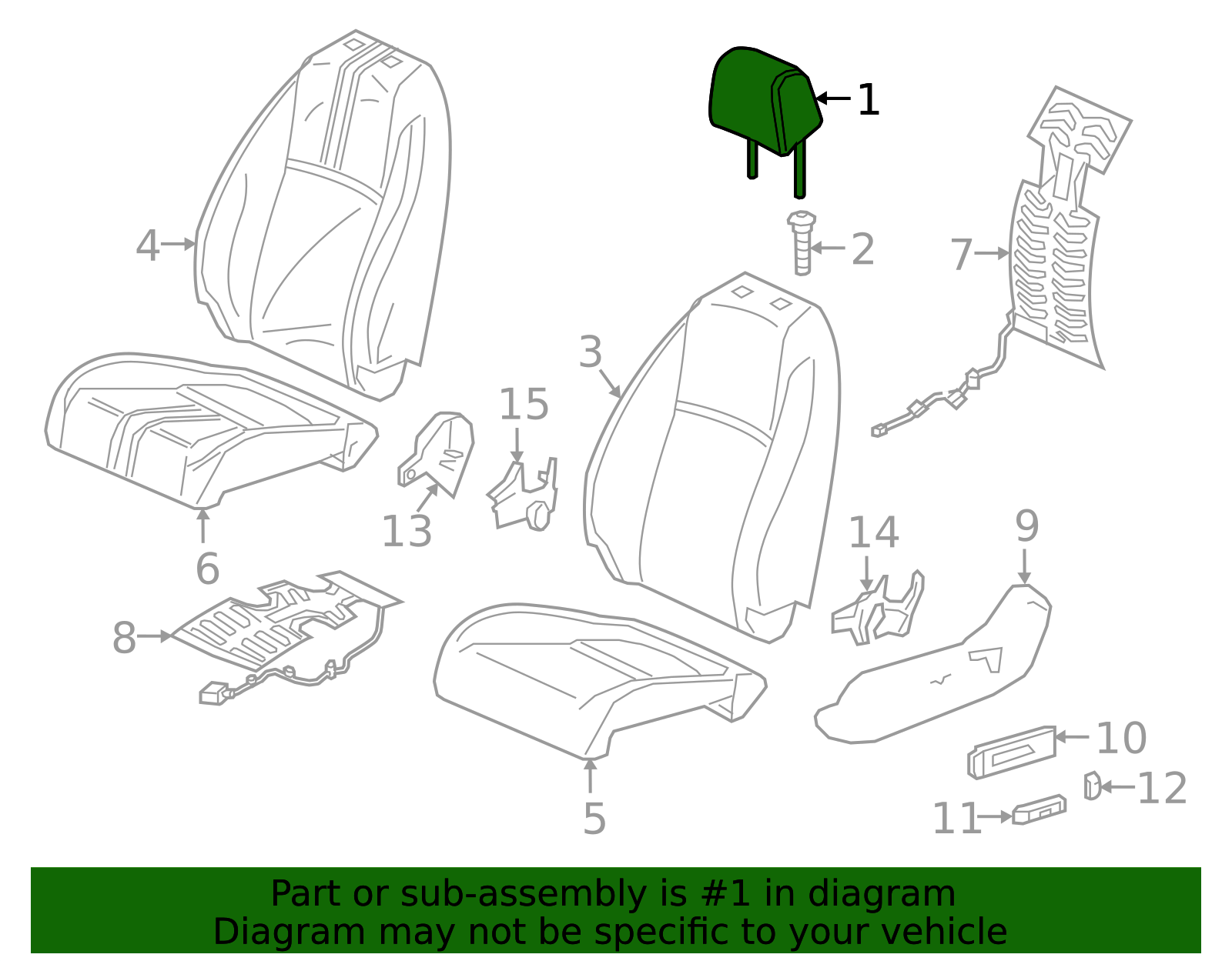 81140-TBA-A61ZA - 2016-2021 Honda Civic - Headrest Assembly Front ...