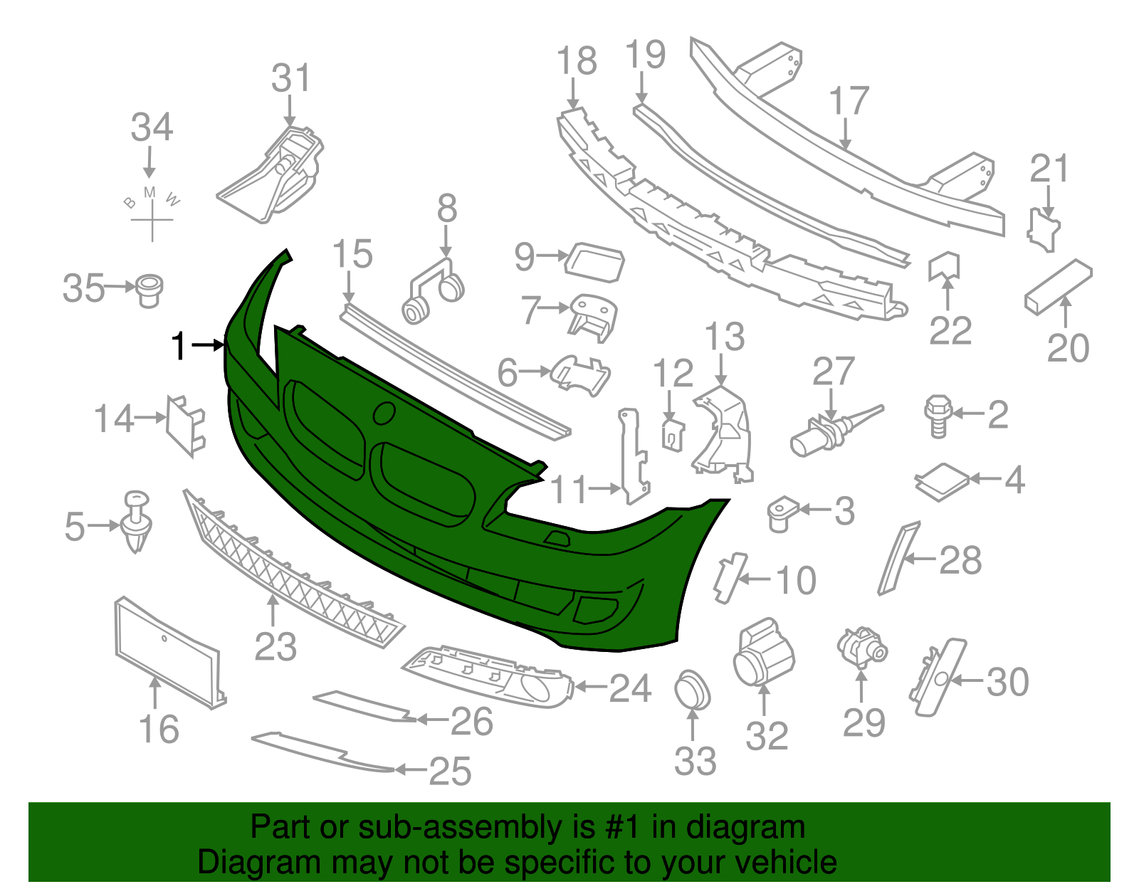 51117332666 - 2014-2017 BMW Bumper Cover (51-11-7-332-666) | BMW of ...