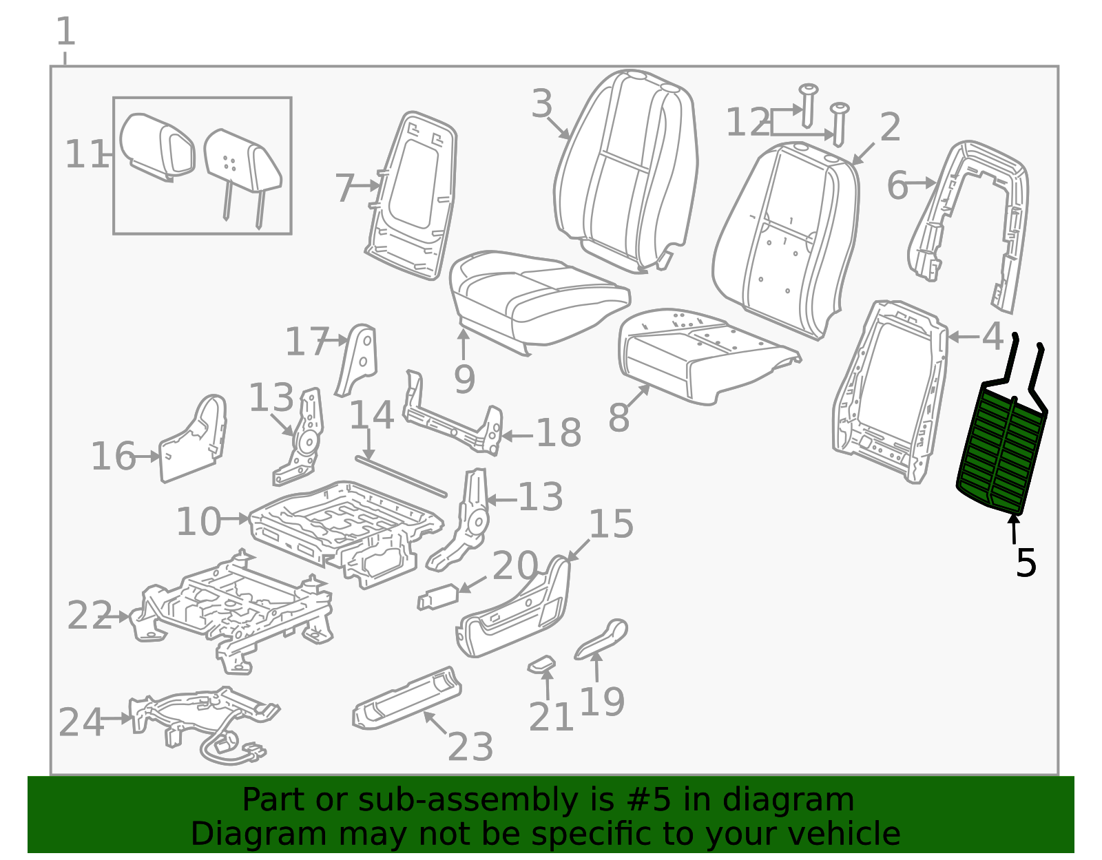 20824567 - 2009-2014 GM - Front Seat Lumbar Support Cushion | Partners ...